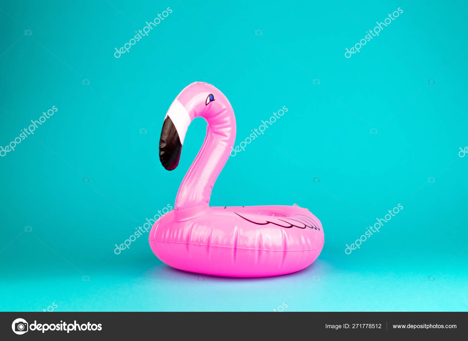 Giant Inflatable Flamingo Blue Background Pool Float Party Trendy ...