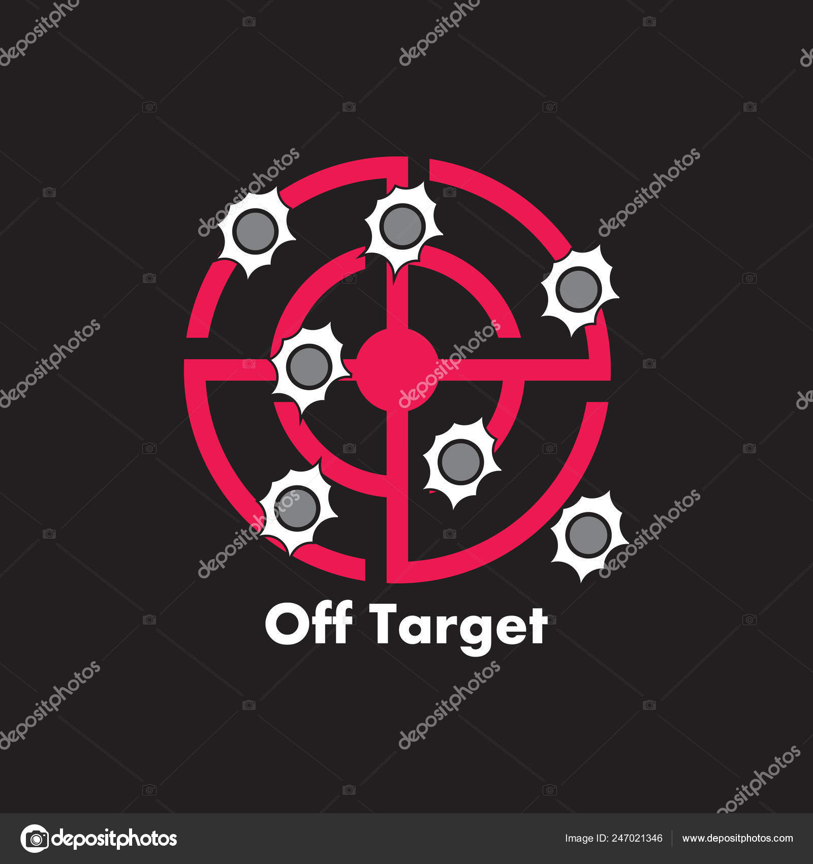 Shooting Target Marketing Fail Symbol Vector — Stock Vector ...