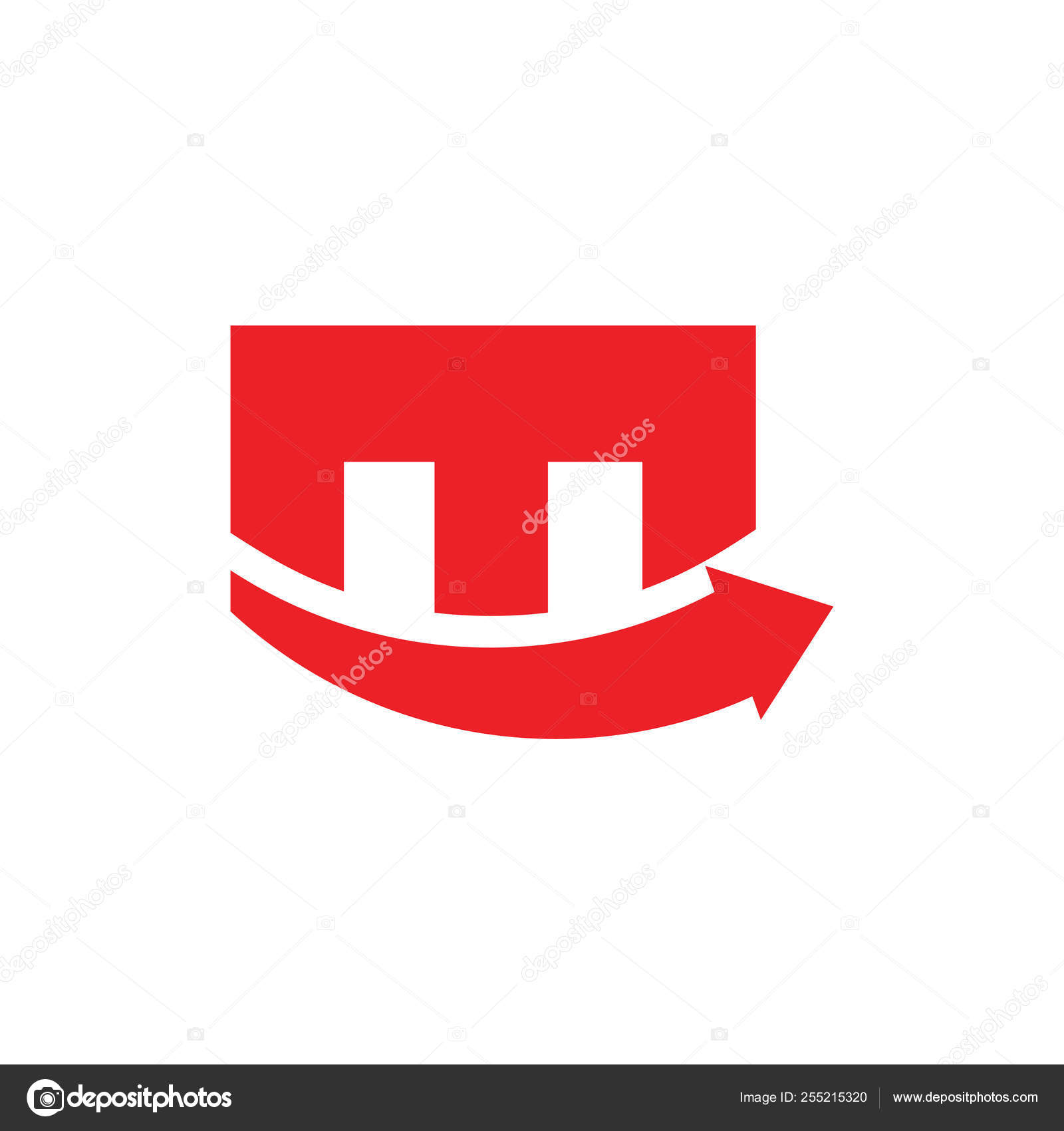 Letra m flecha arriba vector logo geométrico Vector de stock por ...