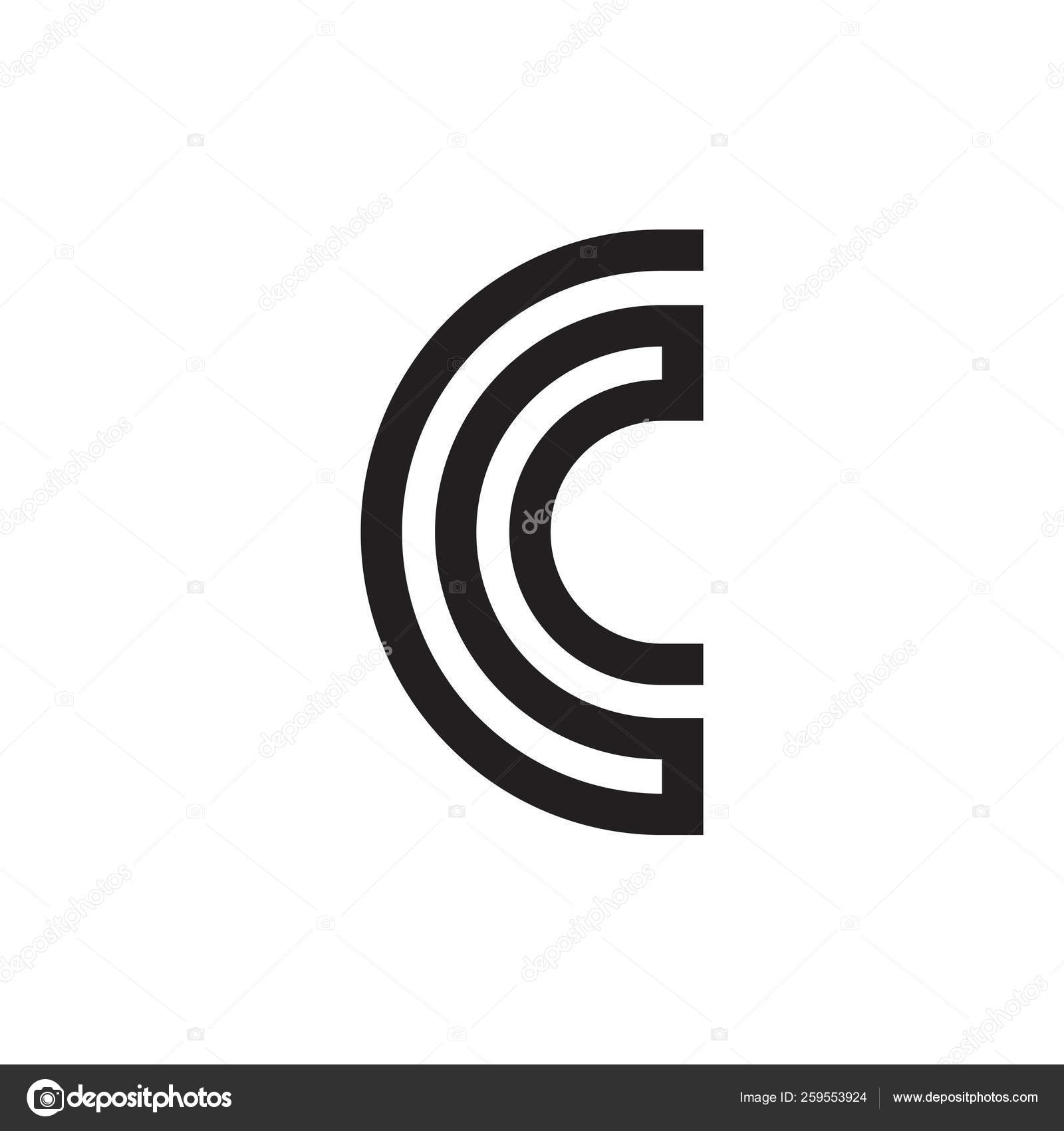 Abstract letter cc linked curves geometric line logo Stock Vector by ...