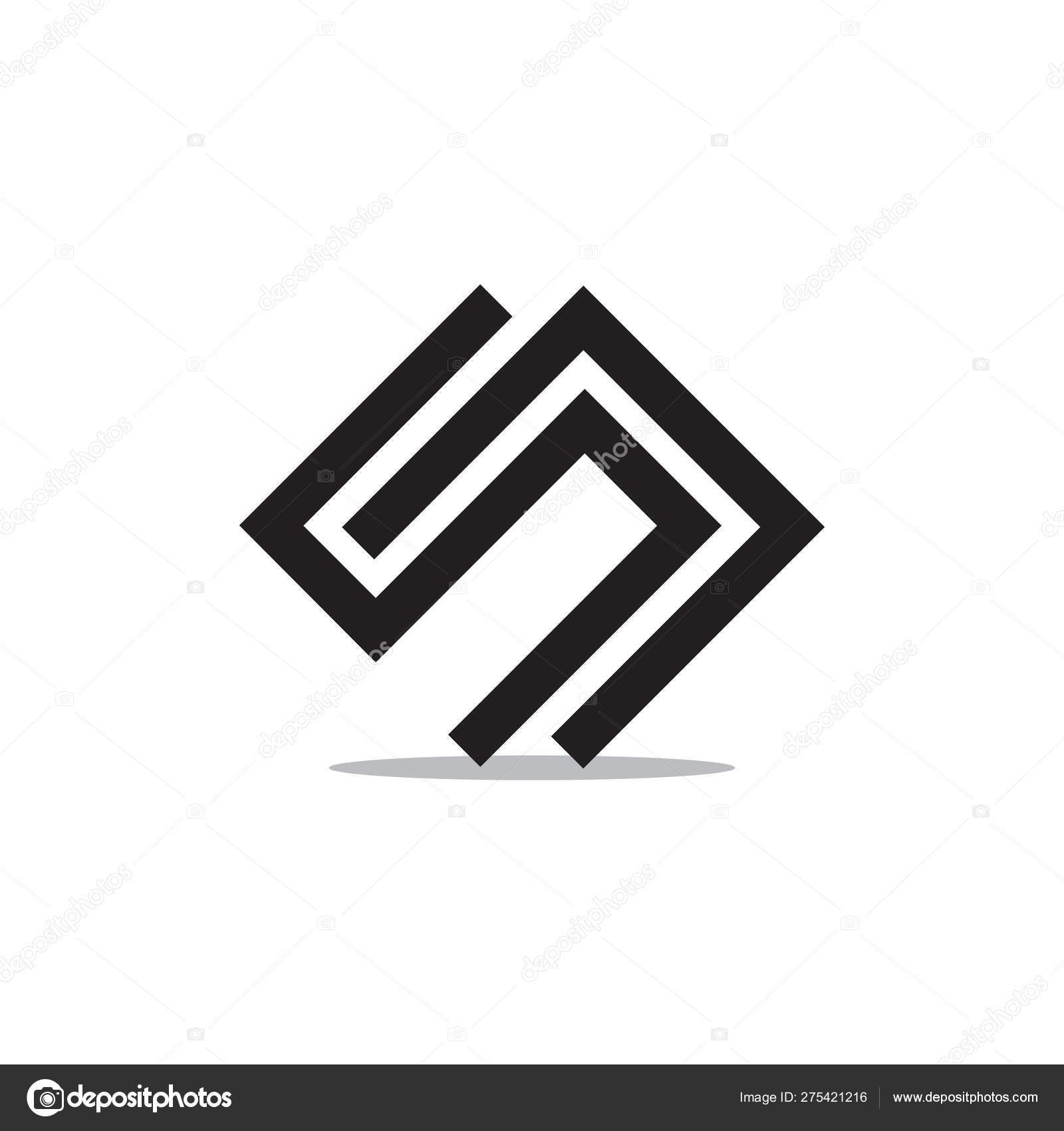 Abstract letters sn geometric line logo vector Stock Vector Image by ...
