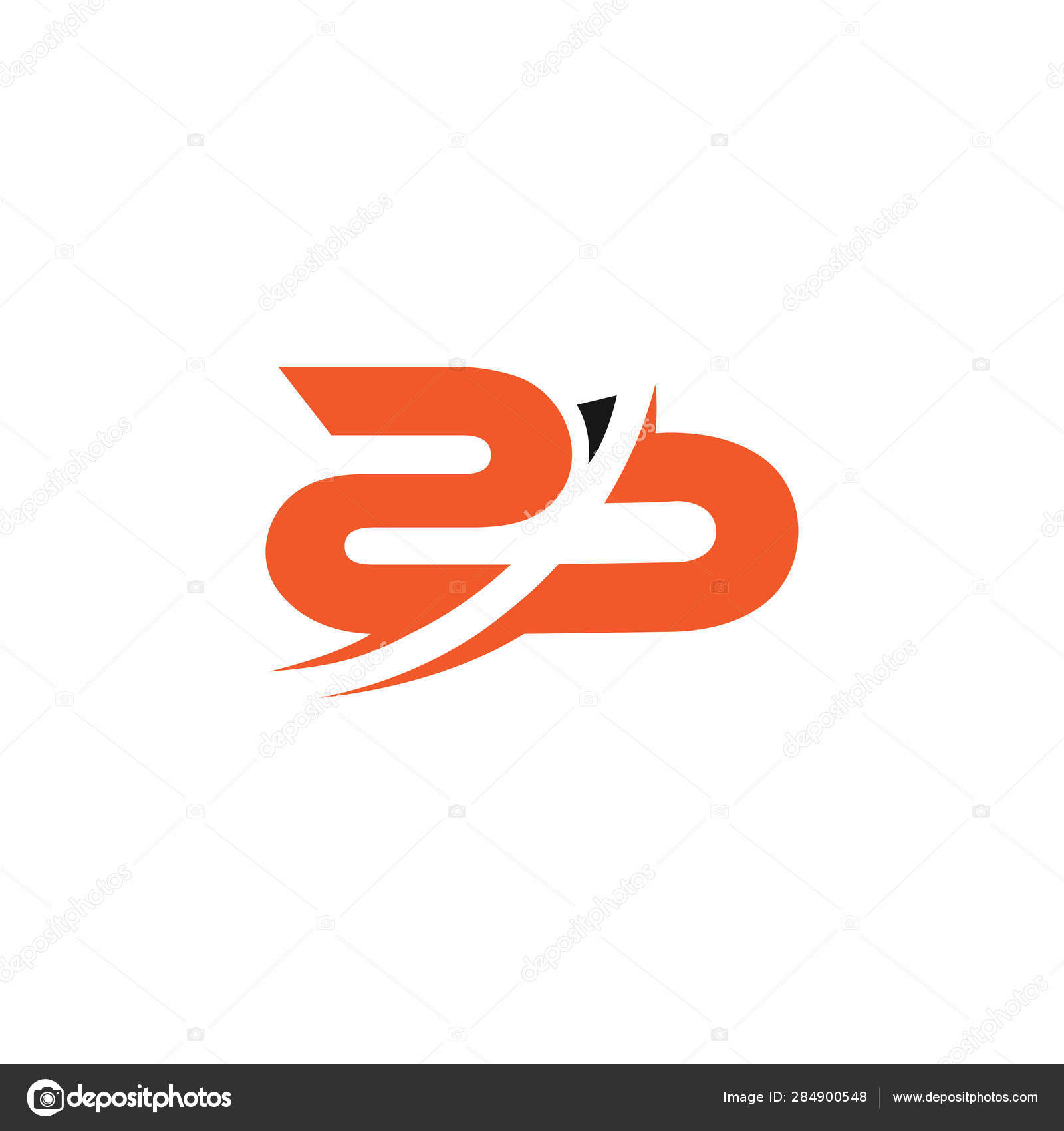 Letras 2b swoosh diseño rebanada geométrica logo vector vector, gráfico ...