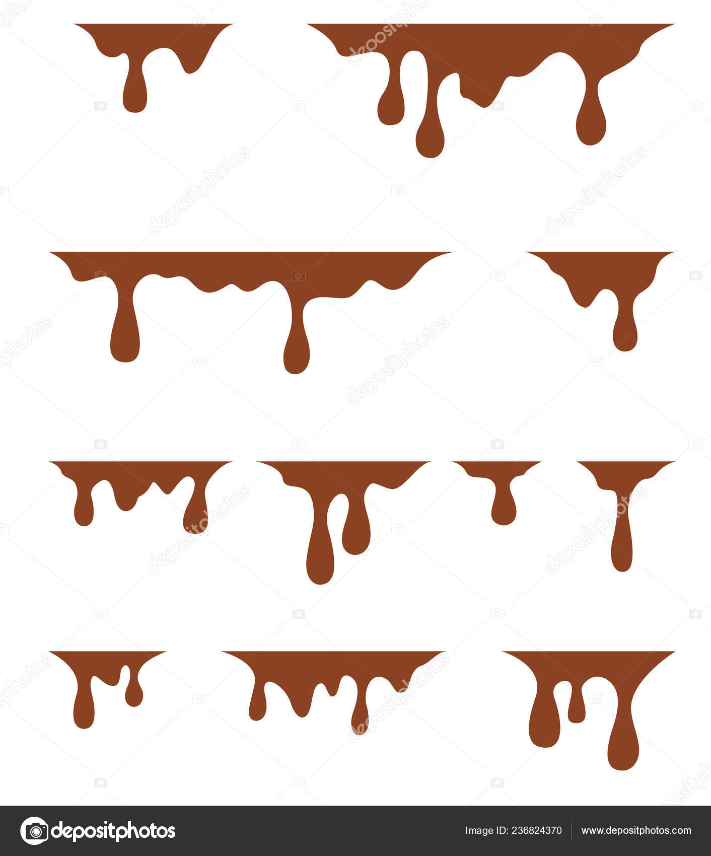 Brown Dripping Paint White Background Stock Vector Image by ...