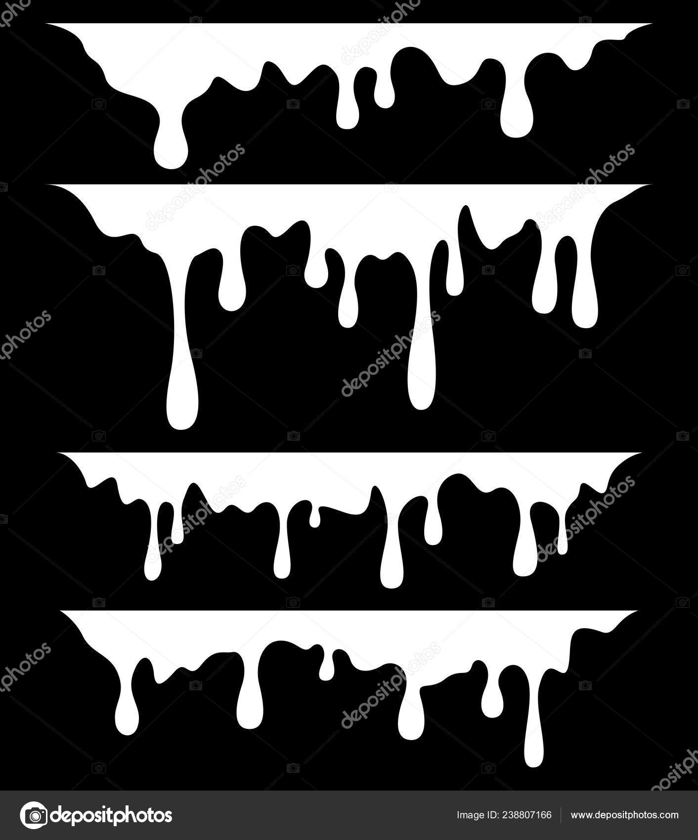 White Dripping Paint Black Background Stock Vector Image by ...