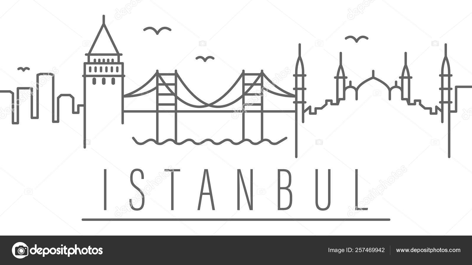 Istanbul city outline icon. Elements of cities and countries ...