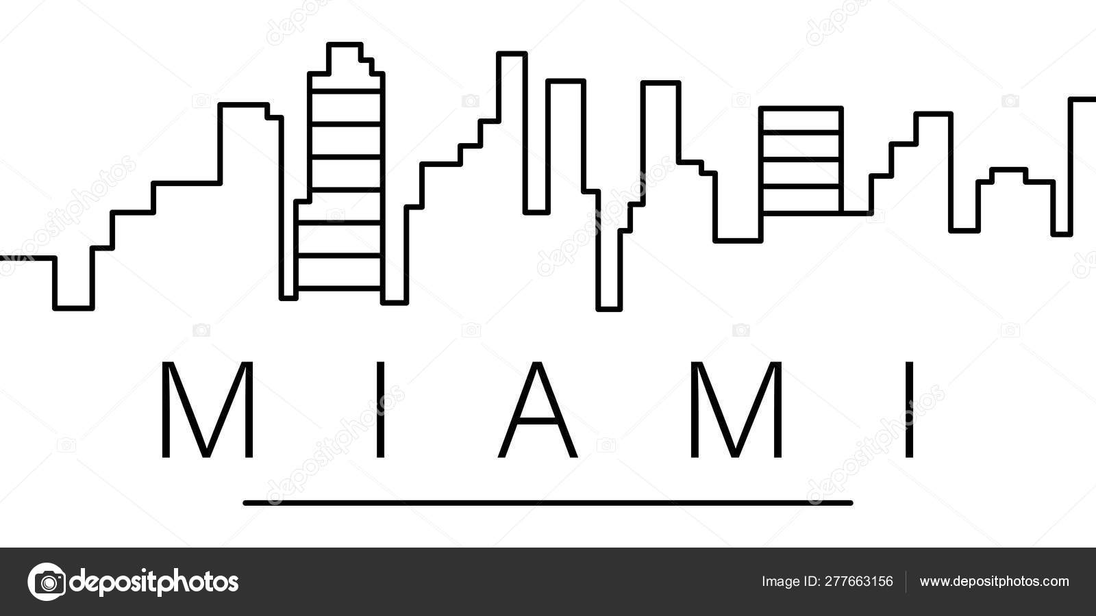 Miami city outline icon. elements of cityscapes illustration line icon ...