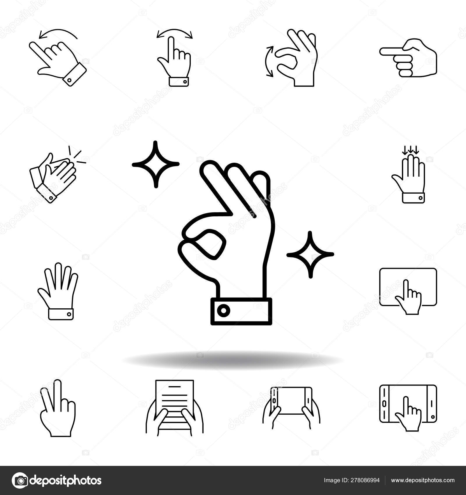 Good, perfect gesture outline icon. Set of hand gesturies illustration ...