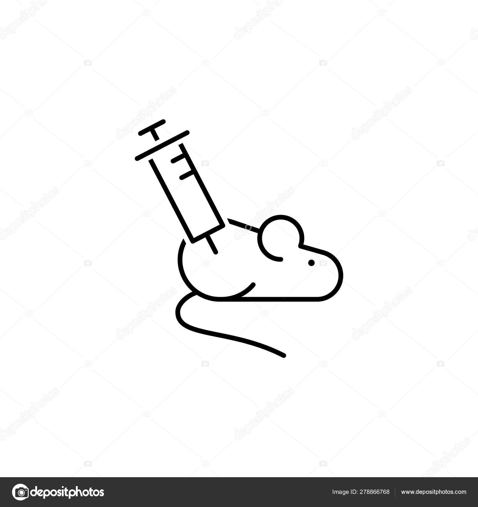 Experiment mouse icon. Element of science illustration. Thin line ...