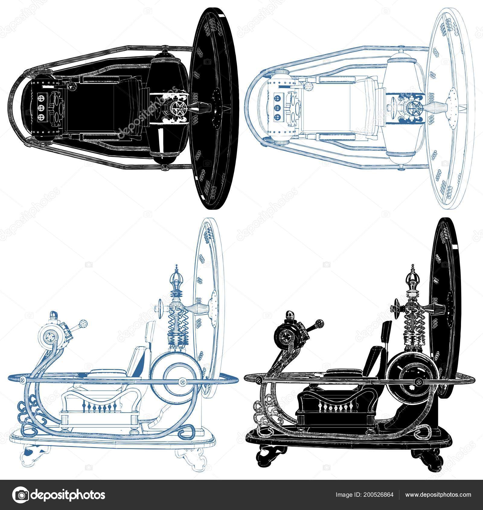 Time Machine Isolated White Background Vector Stock Vector Image by ...