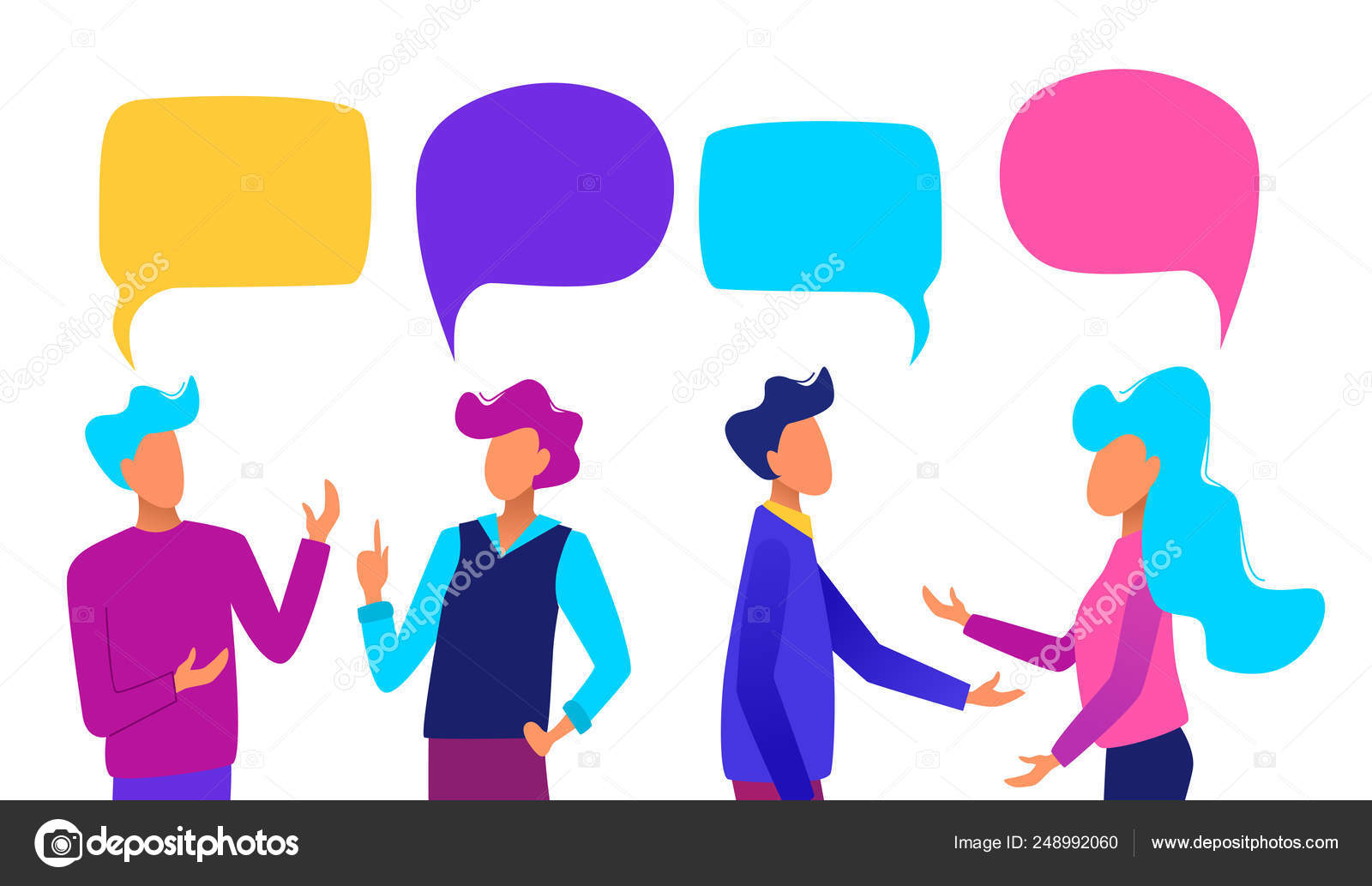 Speech Bubbles With People