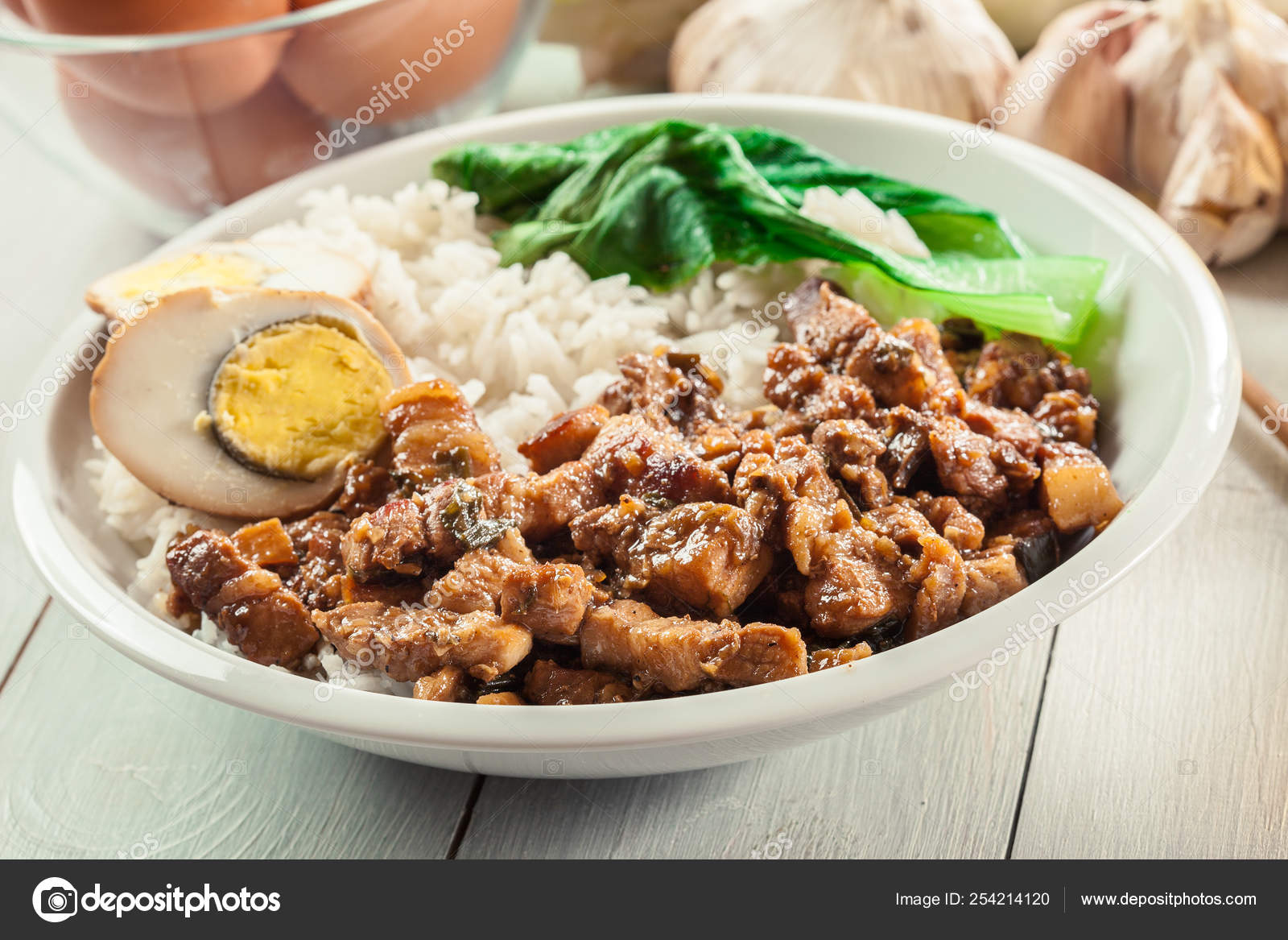 Taiwanese braised pork over rice Stock Photo by ©fotek 254214120