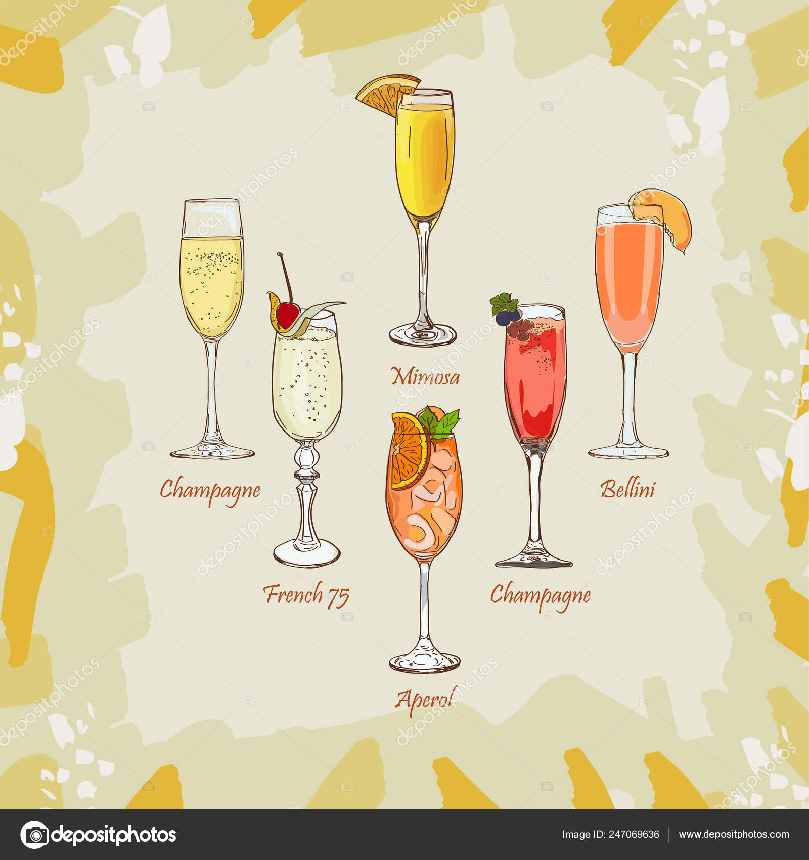 Mimosa Drink Drawing