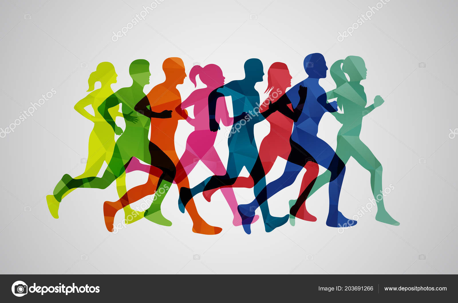 Download - Marathon runners vector template — Illustration