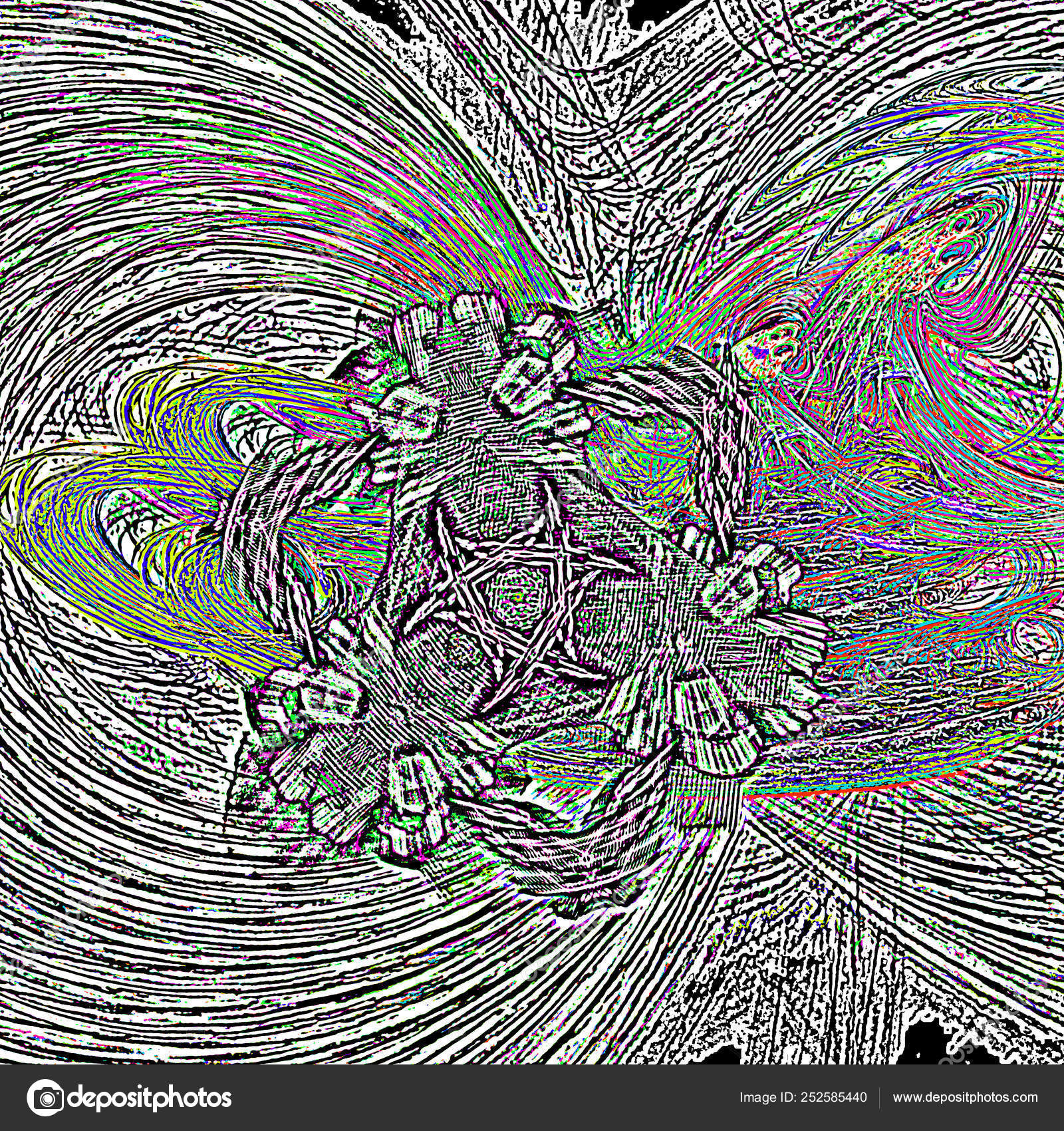 Fantasy chaotic colorful fractal pattern. Abstract fractal shapes. 3D ...