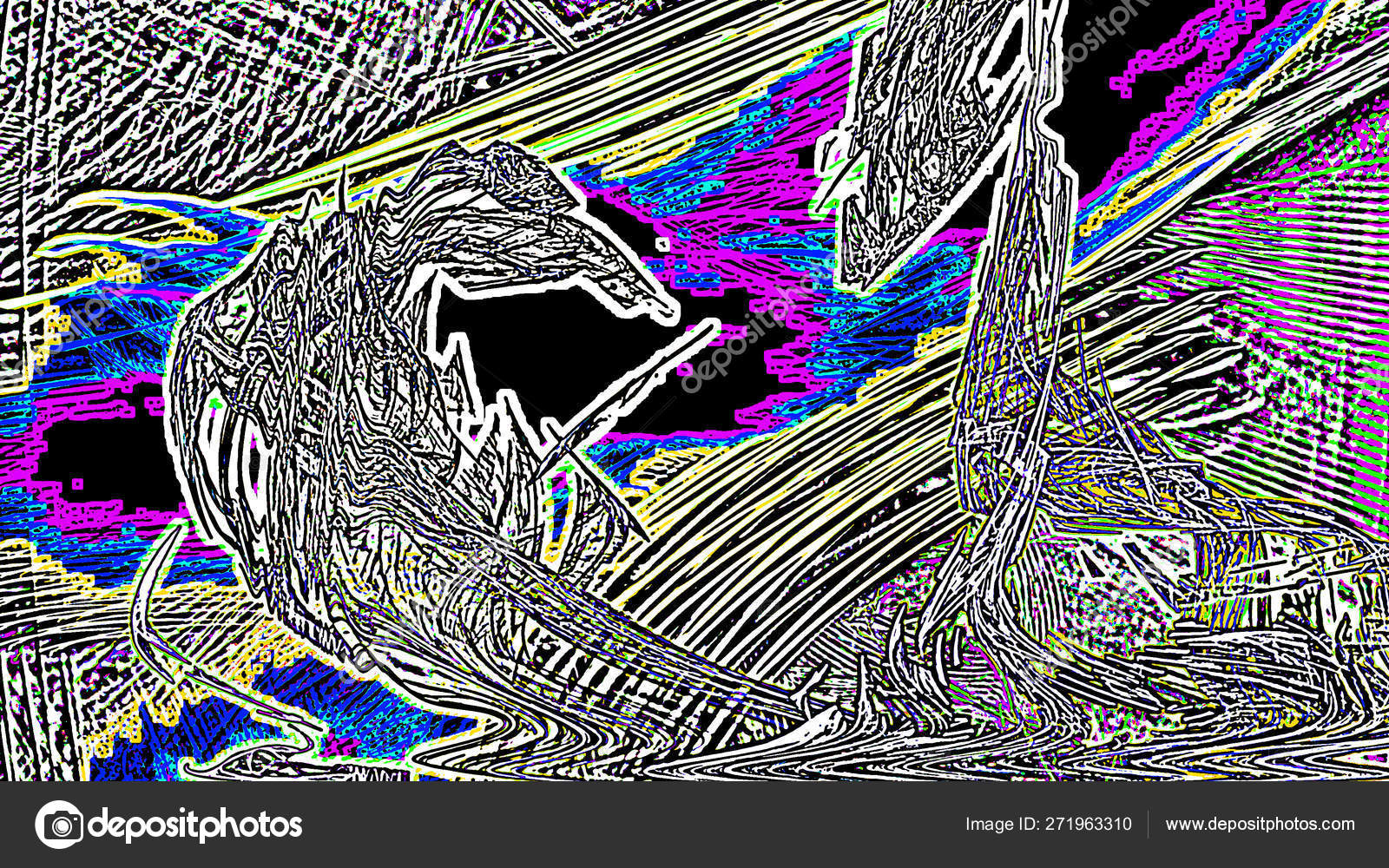 Fantasy chaotic colorful fractal pattern. Abstract fractal shapes. 3D ...