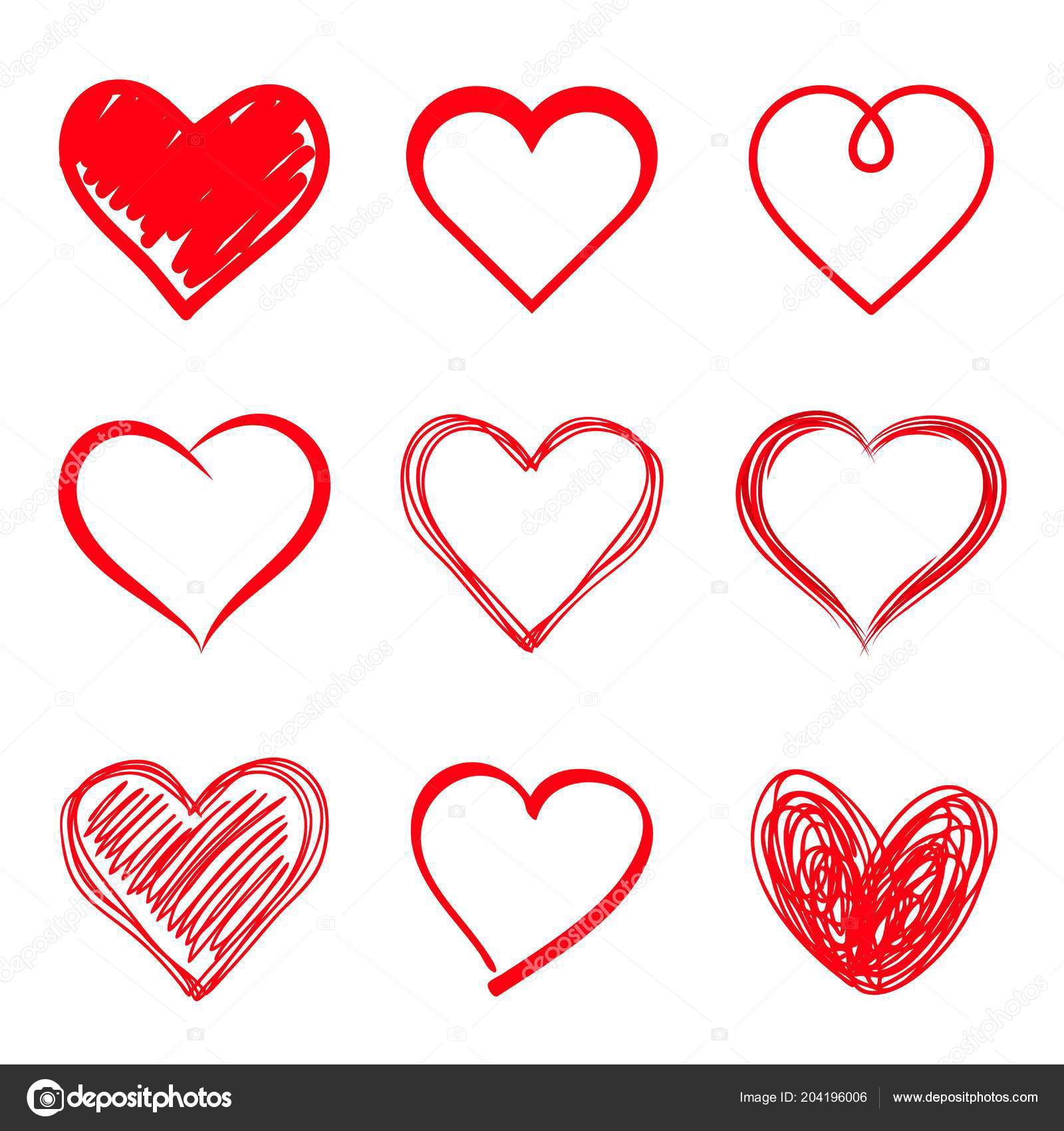 Vector hearts set. Hand drawn. Stock Vector Image by ©iktash2 #204196006 Vector hearts set. Hand drawn. Stock Vector Image by ©iktash2 #204196006