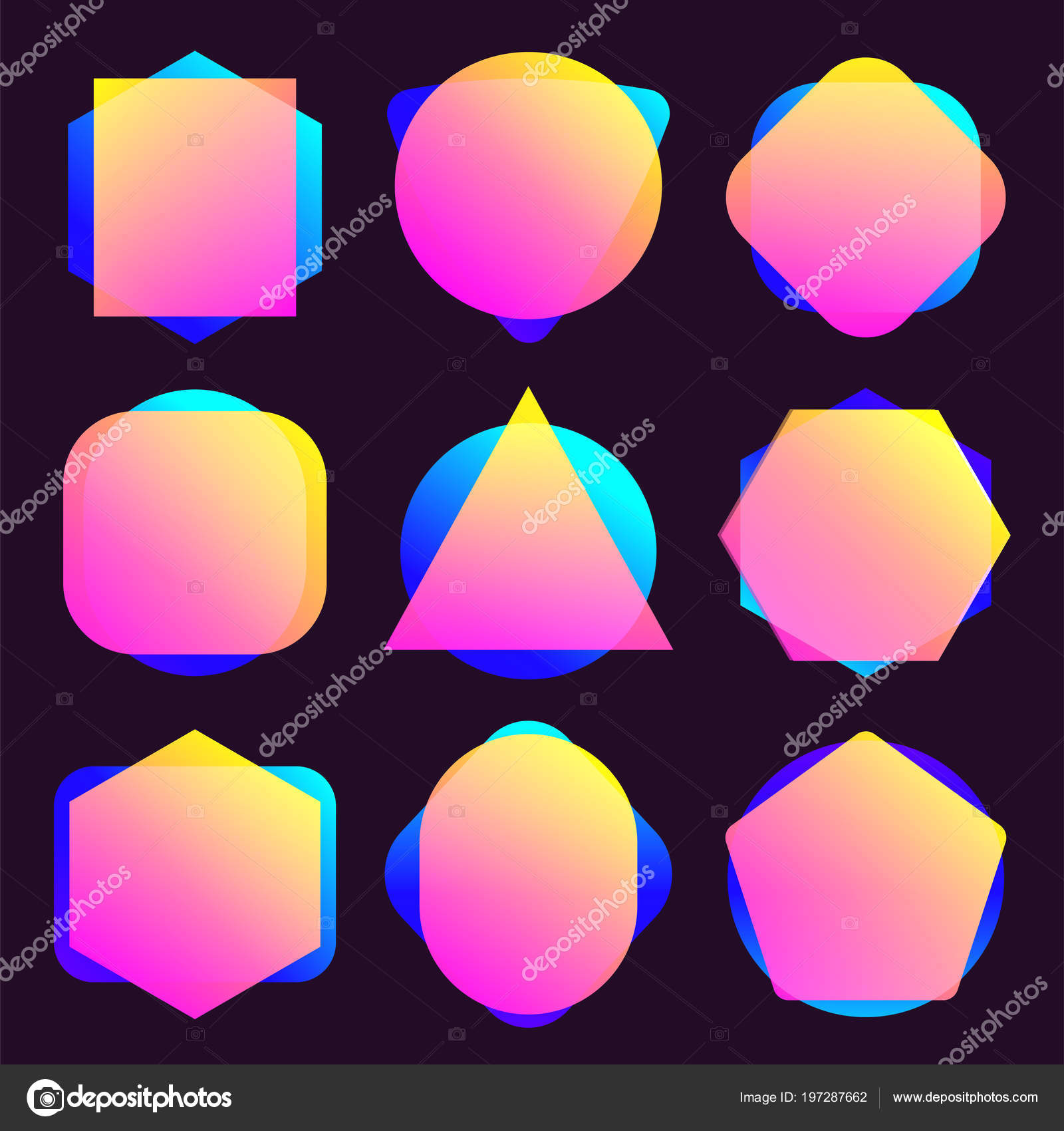 Abstract Blur Free Form Shapes Color Gradient Iridescent Colors Effect ...