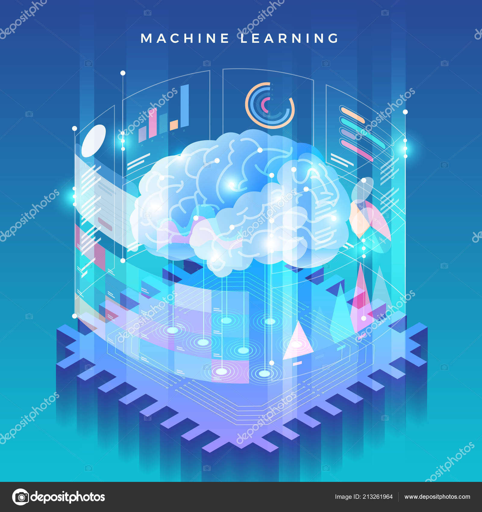 Illustrations Concept Machine Learning Artificial Intelligence ...