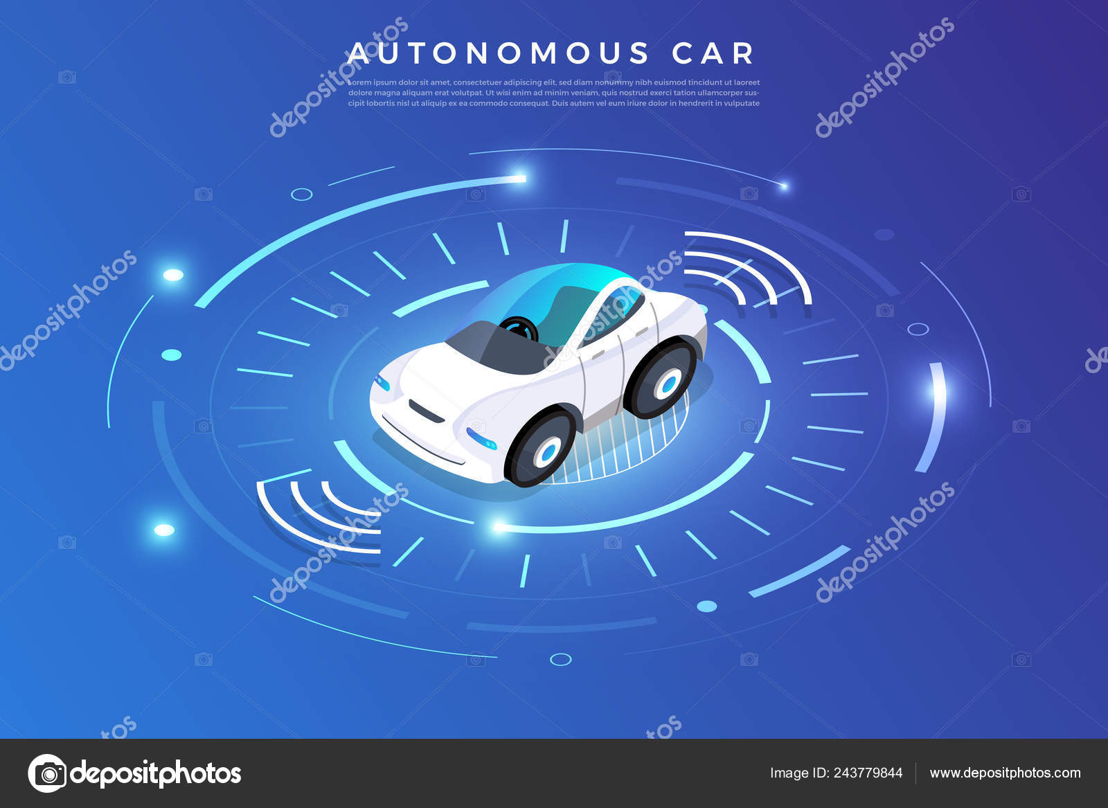 Autonomous Self Driving Automobile Sensors Smart Car Driverless Vehicle ...