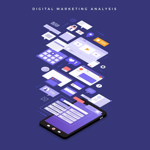 Flat design concept business strategy. 3d isometric flat design ...