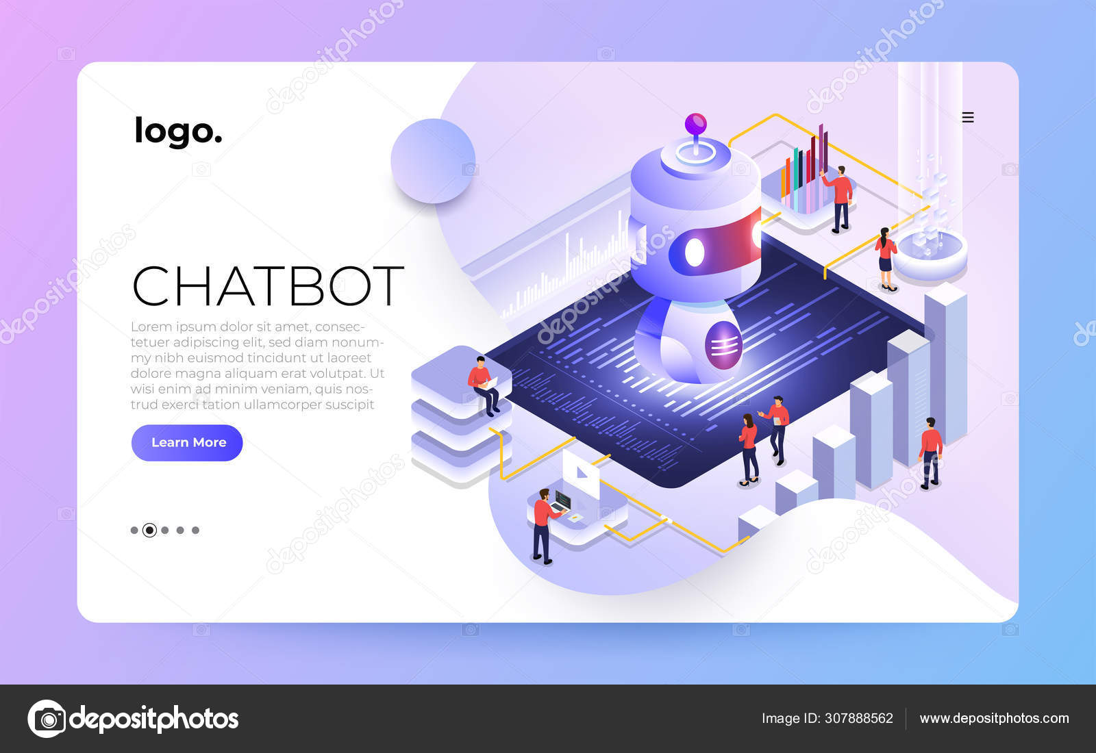 Isometric Design Concept Chat Bot Technology Artificial Intelligence ...