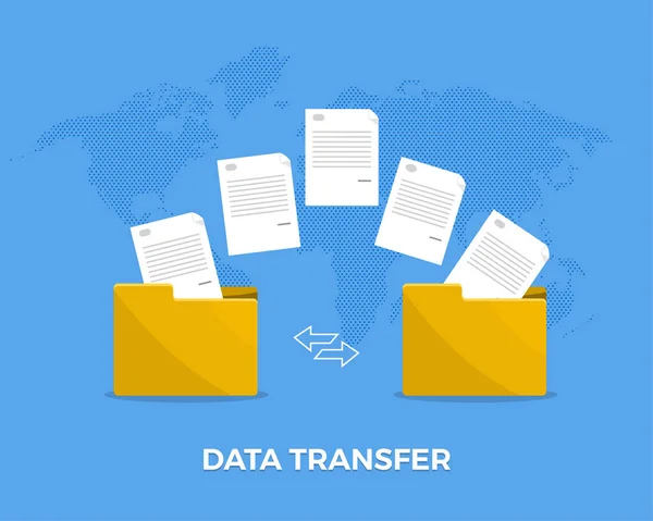 Flat design concept data transfer. Exchange information with internet ...