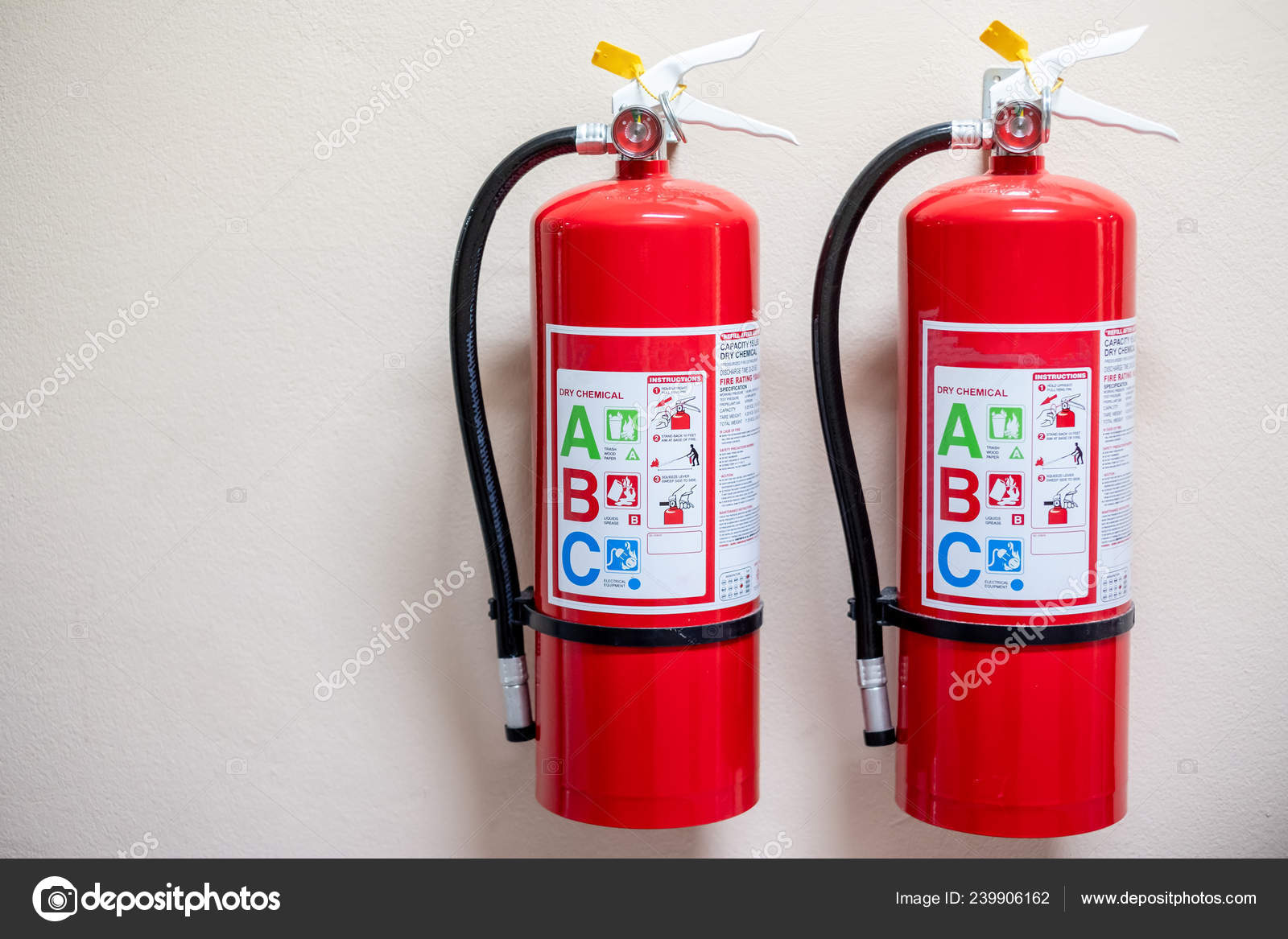 Fire Extinguisher System Wall Background Powerful Emergency Equipment ...