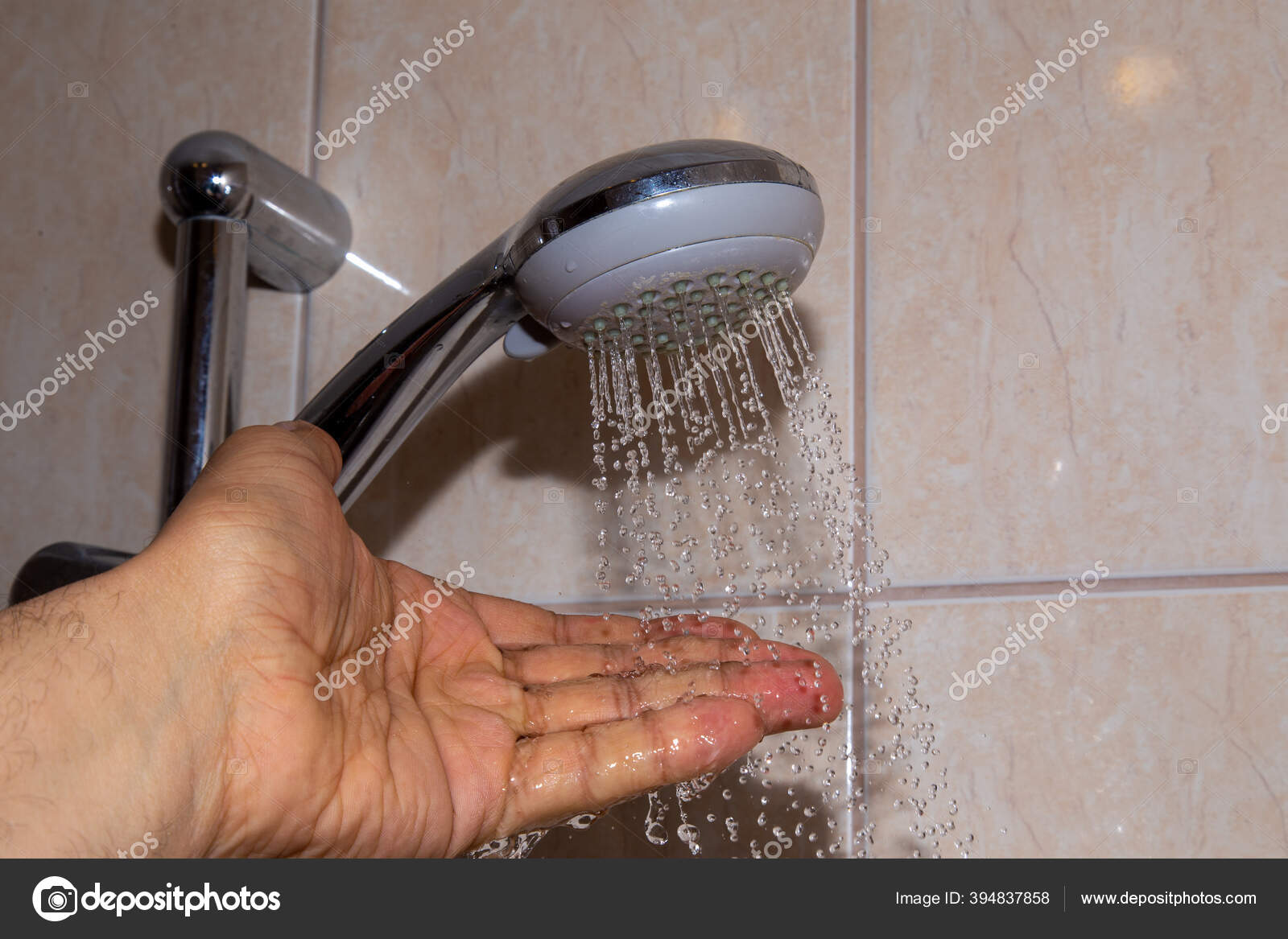 Hand Testing Water Temperature Taking Shower Stock Photo by ©garmoncheg ...