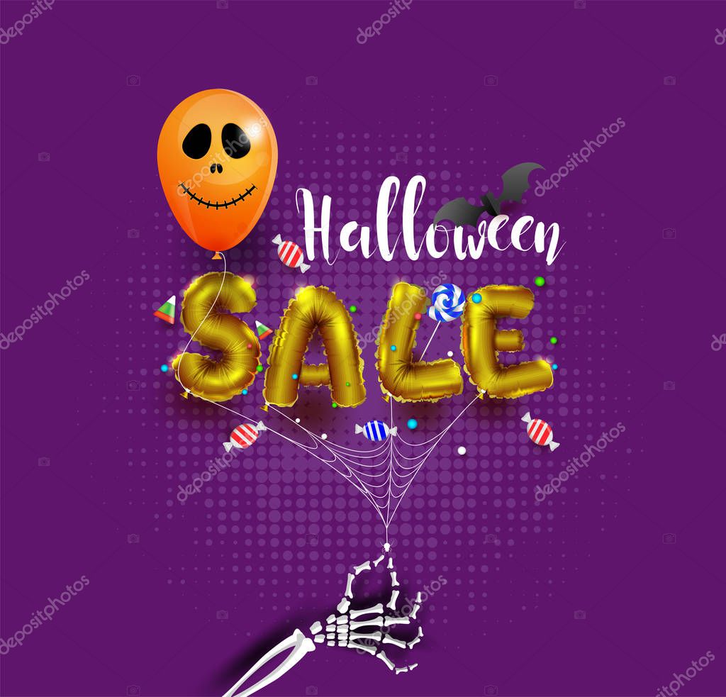 Halloween divertirse venta cartel de promoción con caramelos de ...