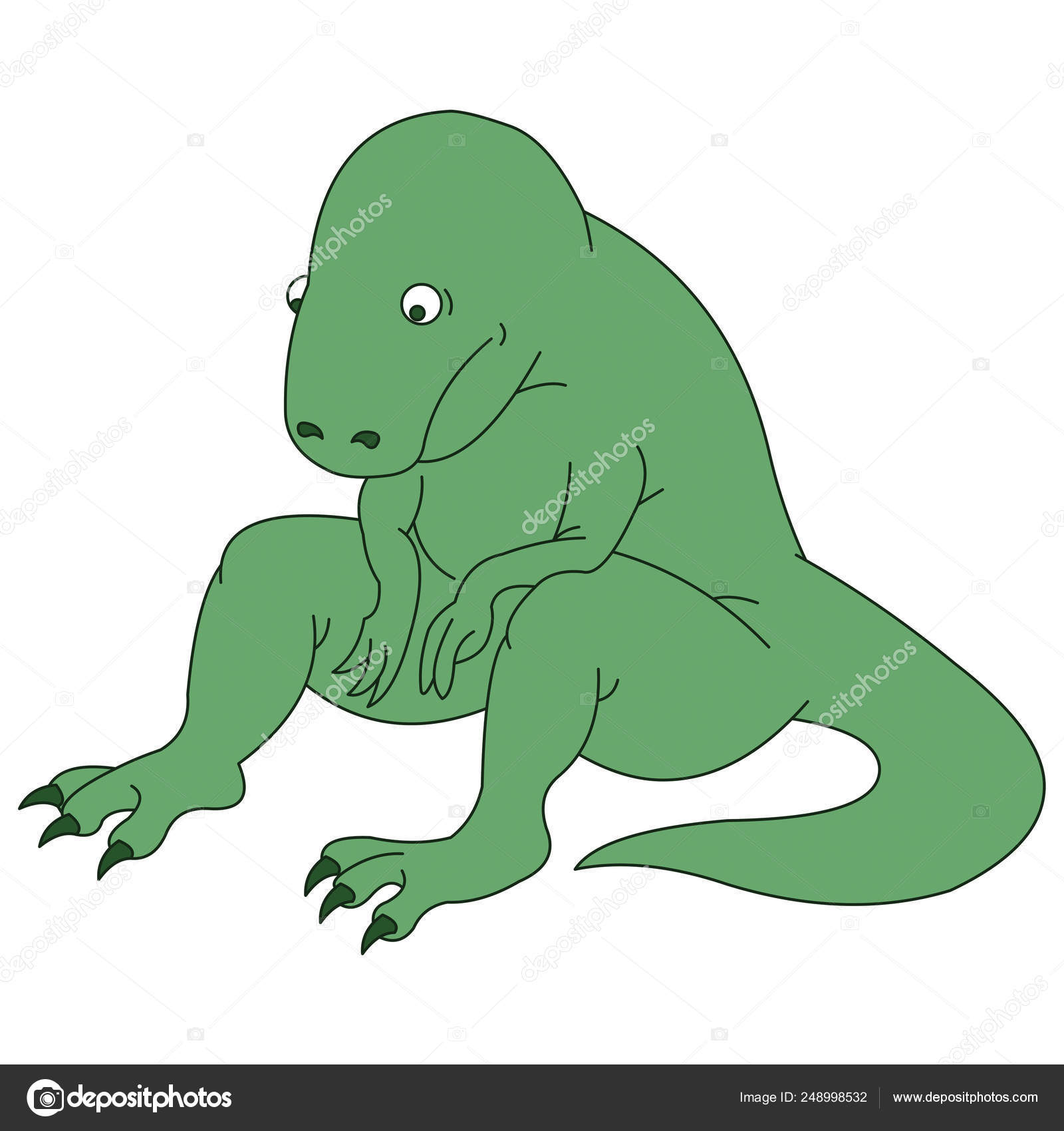 Sad Dinosaur Sitting Looking Floor Stock Illustration by ©SpaceSloth ...