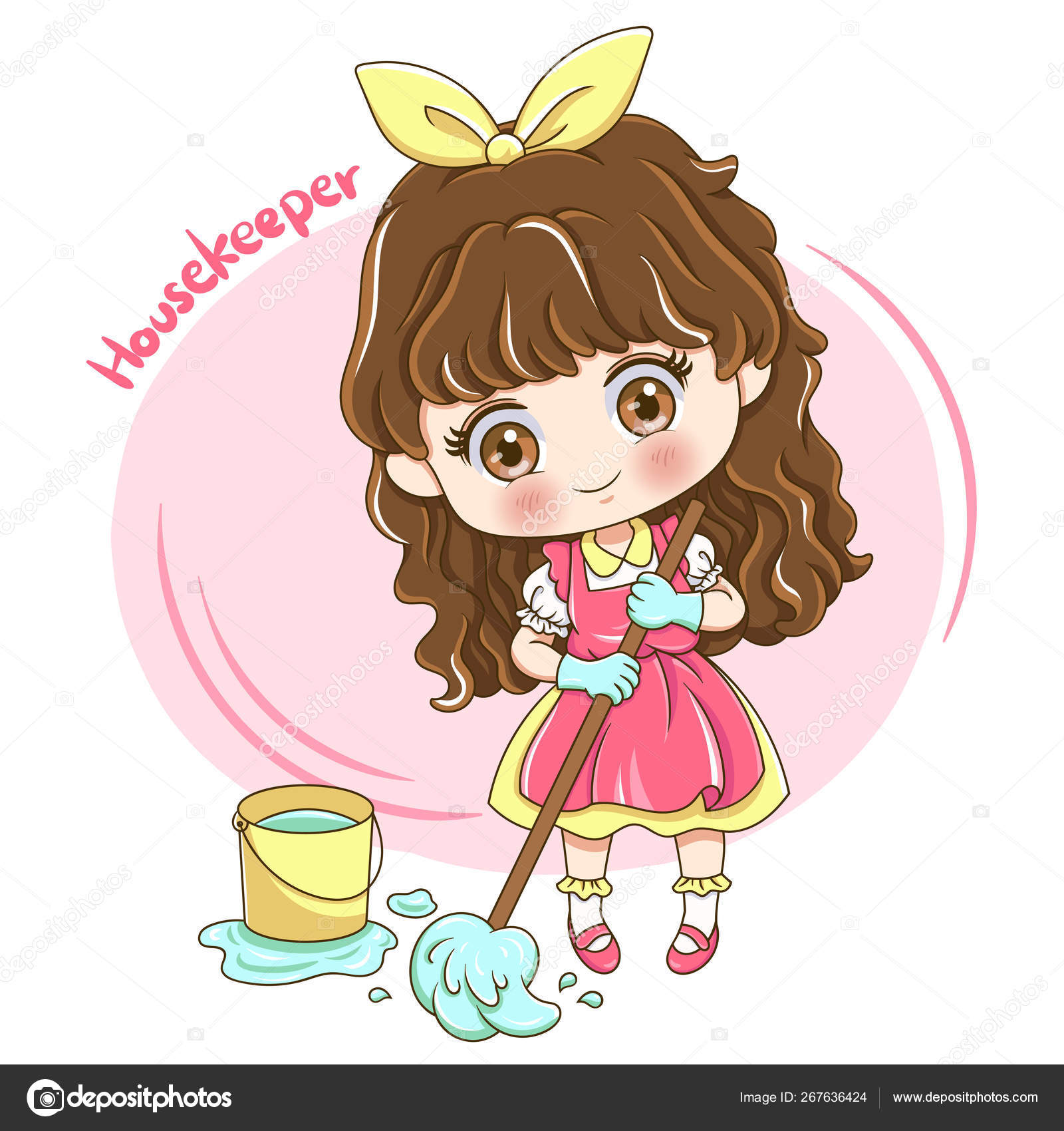 Illustration Cartoon Character Housekeeper Stock Vector by ©amintamin ...