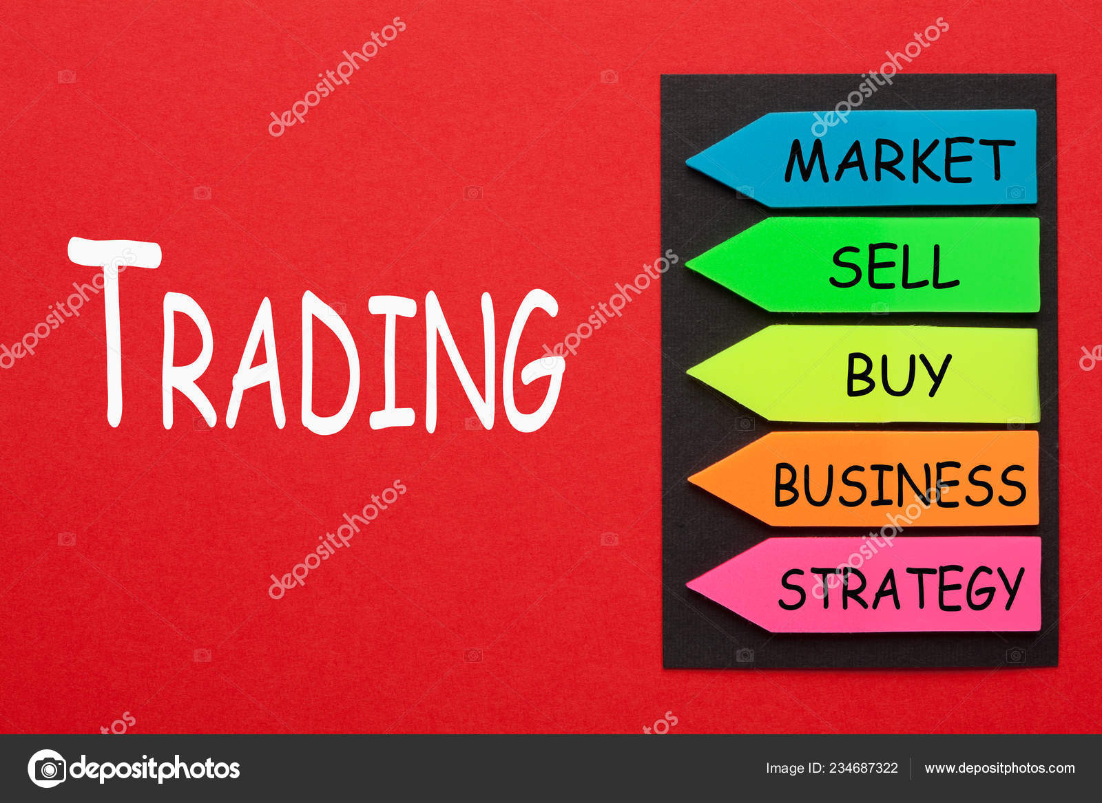Trading Conceptual Words Written Red Background Business Concept ...