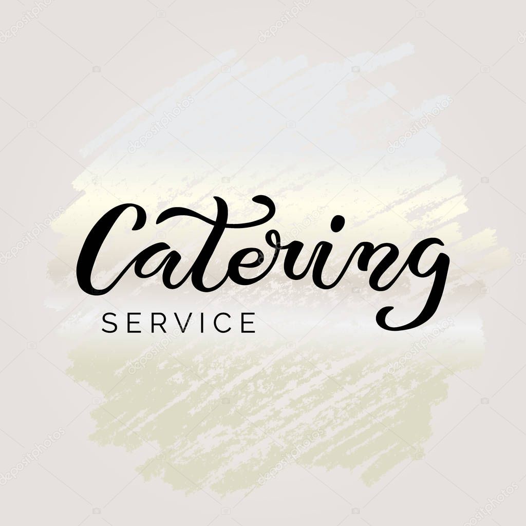 Plantilla del logotipo de la empresa de catering. Escritura dibujada a ...