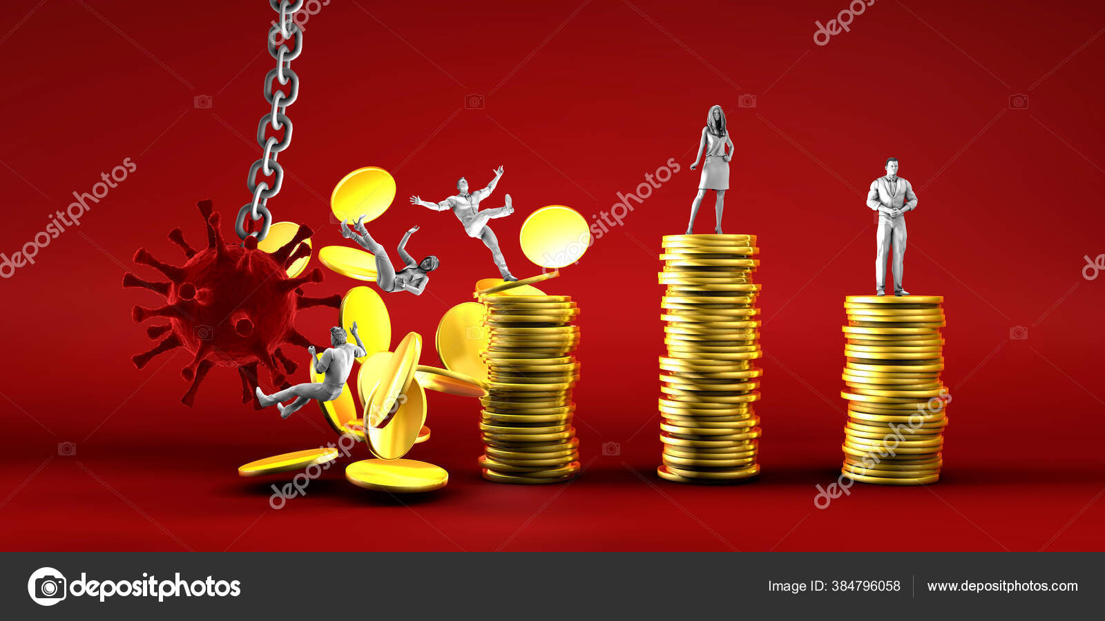 Economic Devastation Economy Destroyed Coronavirus Pandemic Stock Photo ...