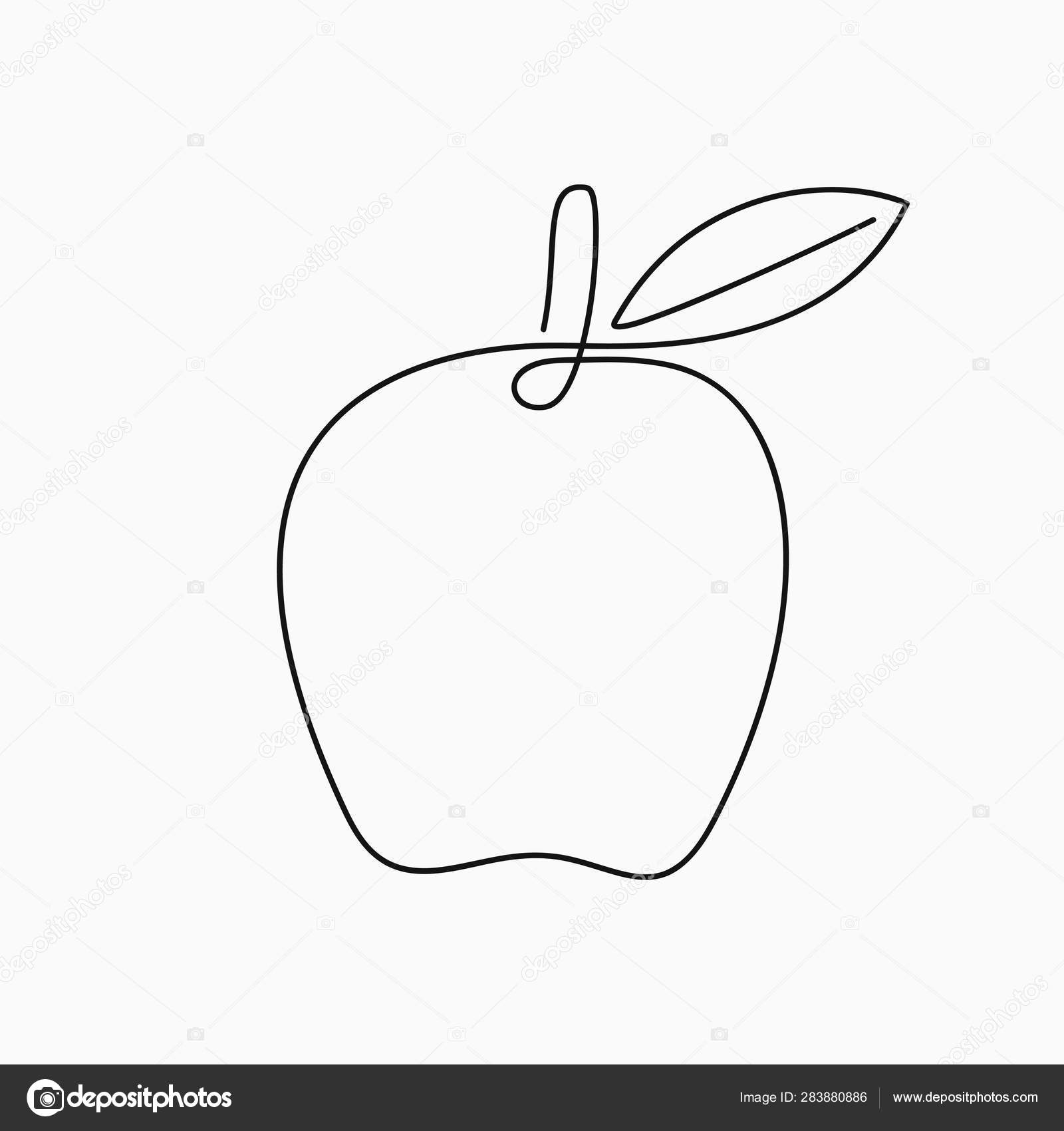 Apple - one line drawing. Stock Vector Image by ©Remo_Designer #283880886