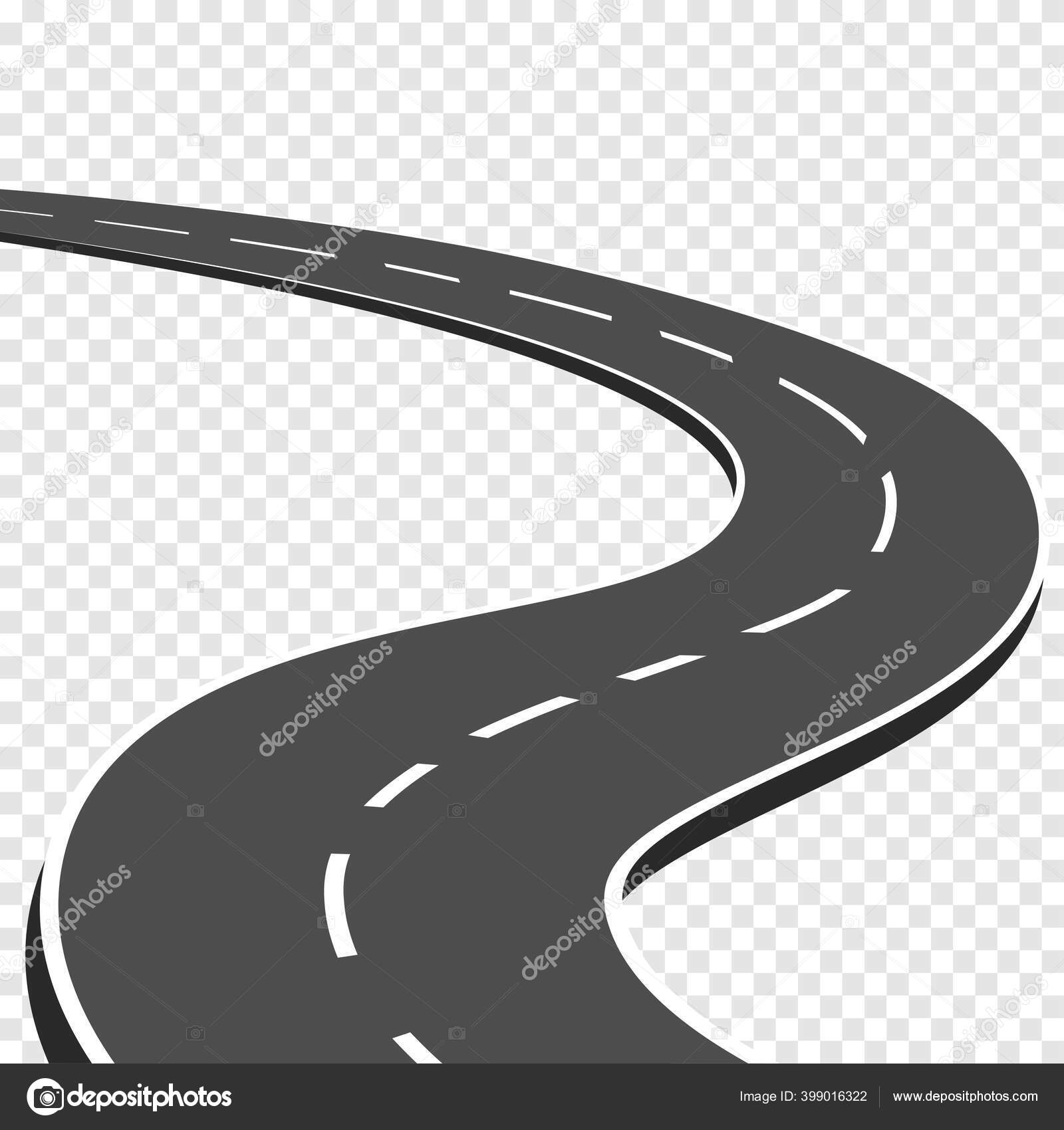 Carretera Curva Sinuosa Con Marcas Autopista Yendo Distancia Vía ...