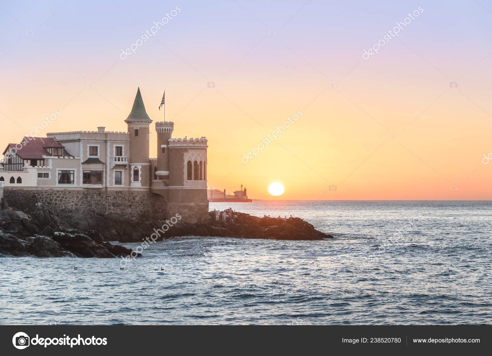 Castillo Wullf Castillo Wulff Atardecer Vina Del Mar Chile: fotografía ...