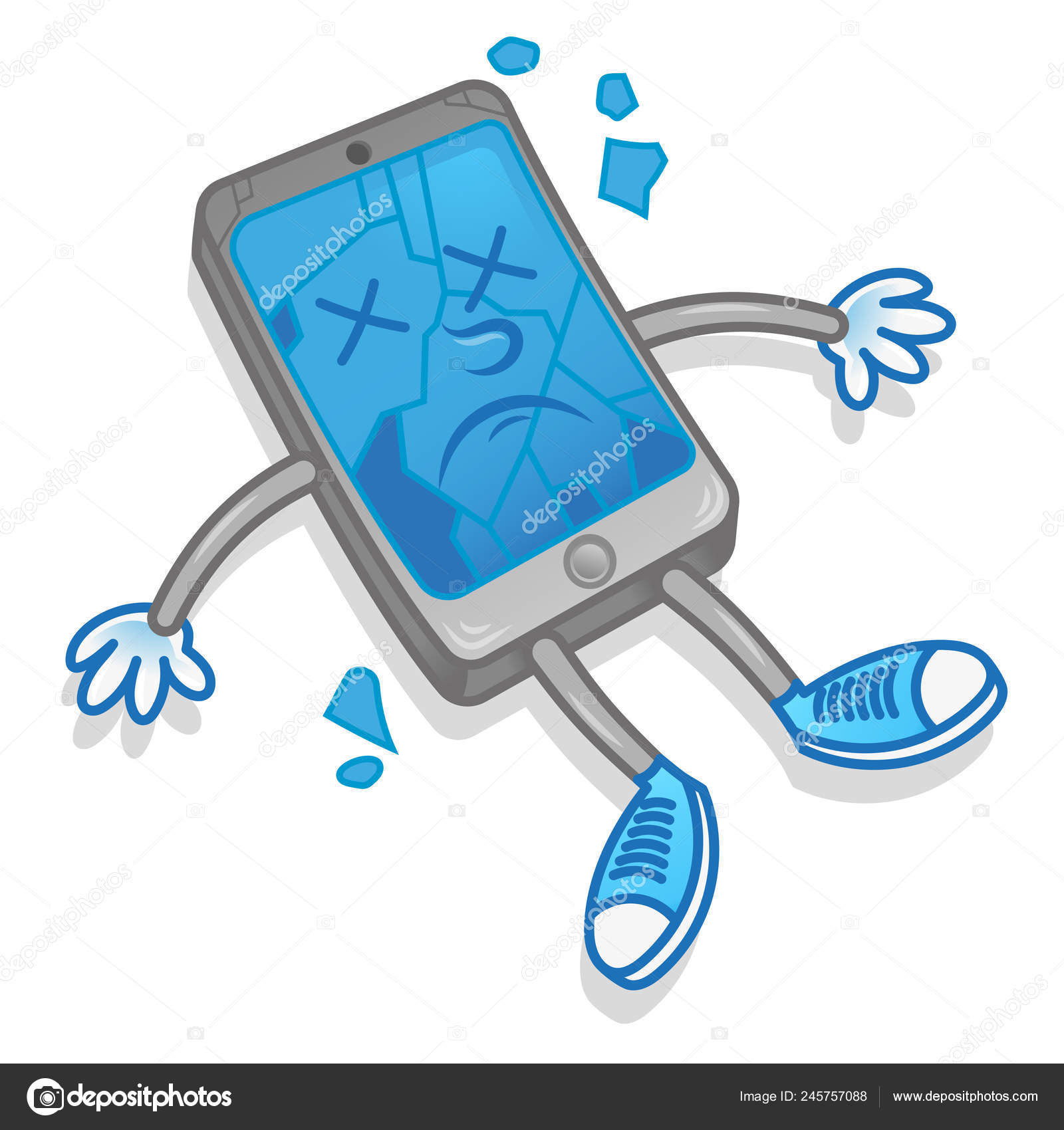 Broken smartphone character Stock Vector Image by ©Dovbush94 #245757088