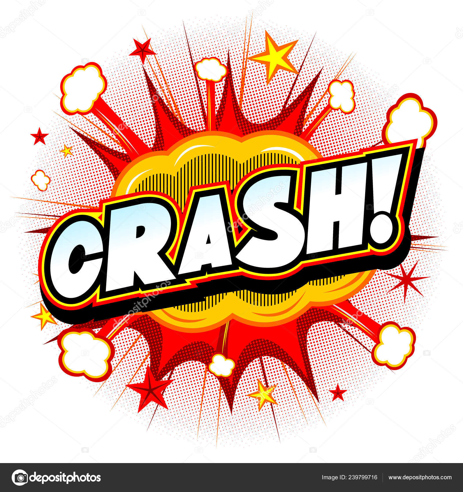Crash Illustration Red Explosion White Background Stock Illustration by ...