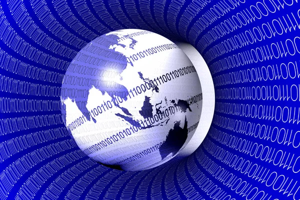 Earth/ globe, binary code - great for topics like Internet connection etc. - Stock Image ...
