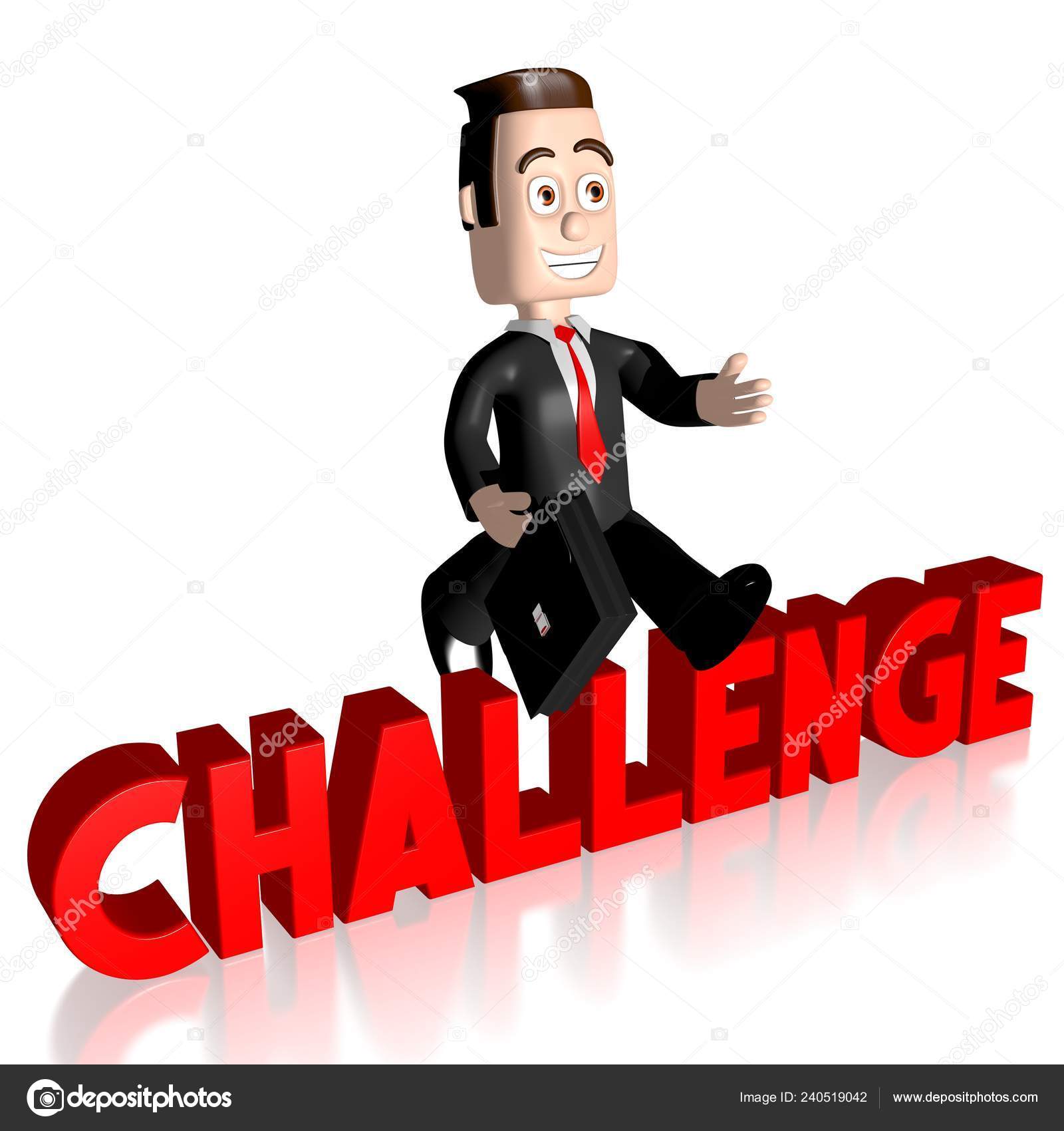 Cartoon Character Challenge Concept Stock Illustration by ©3d_generator ...