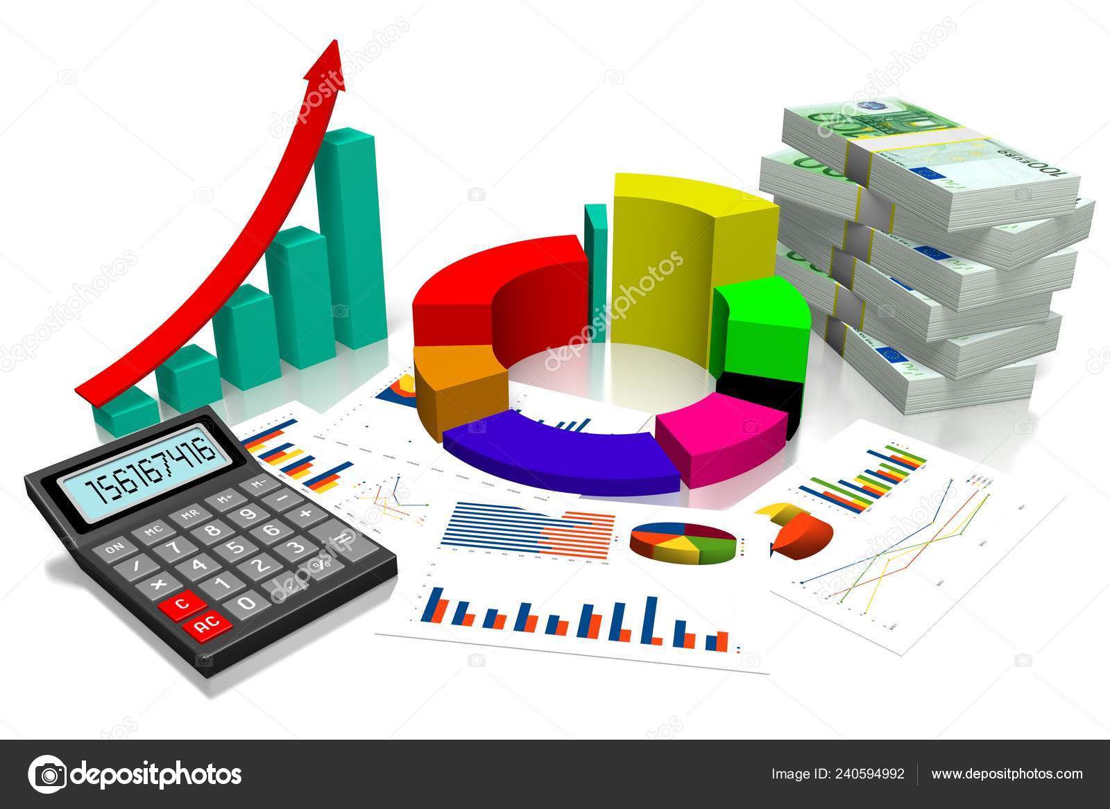 Business Chart Illustration White Background Stock Illustration by ©3d ...