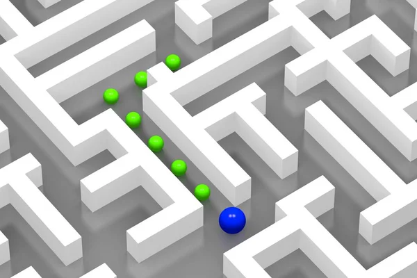 Maze/ labyrinth - solution concept - Stock Image - Everypixel