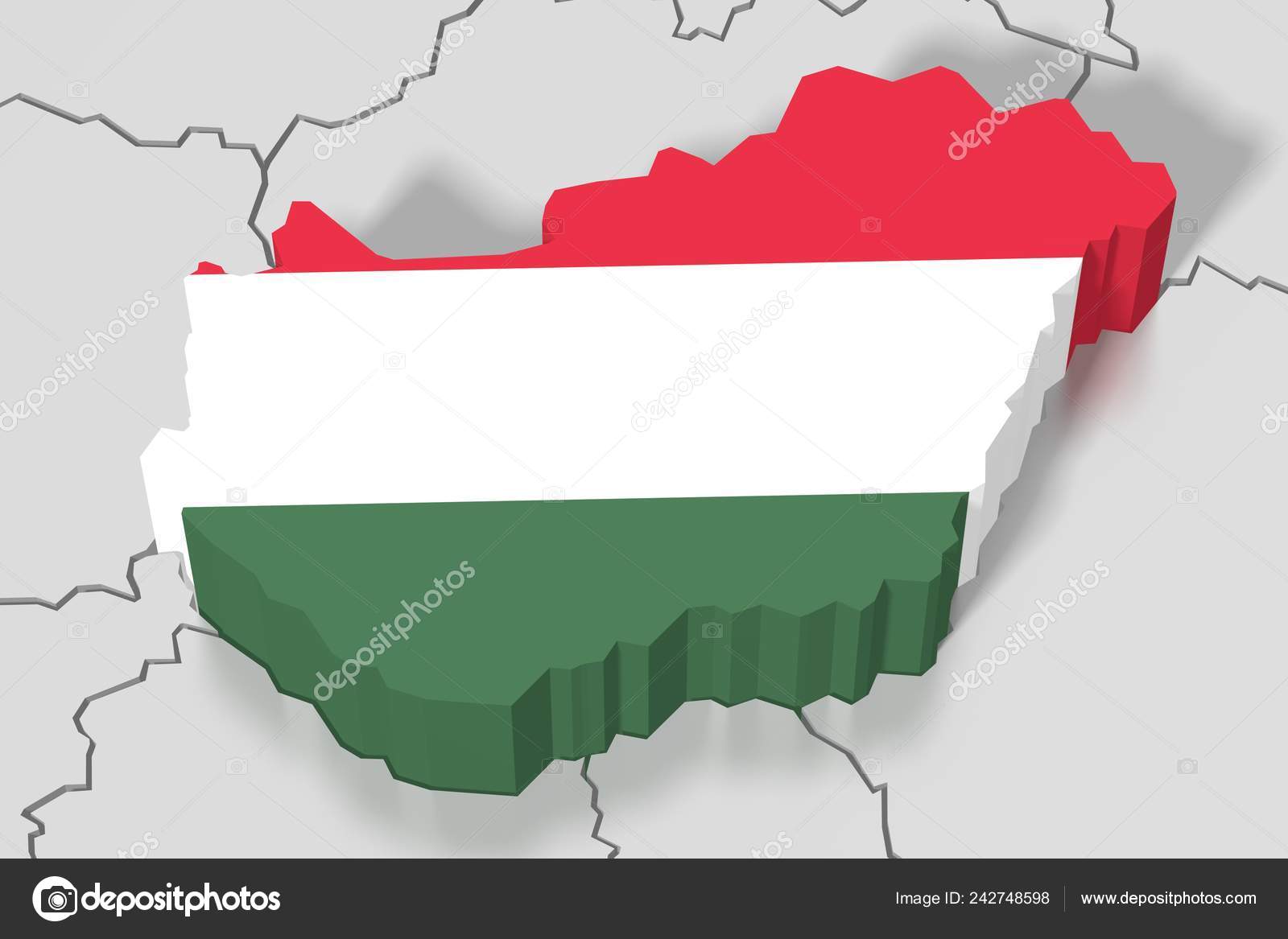 Hungary Flag Map