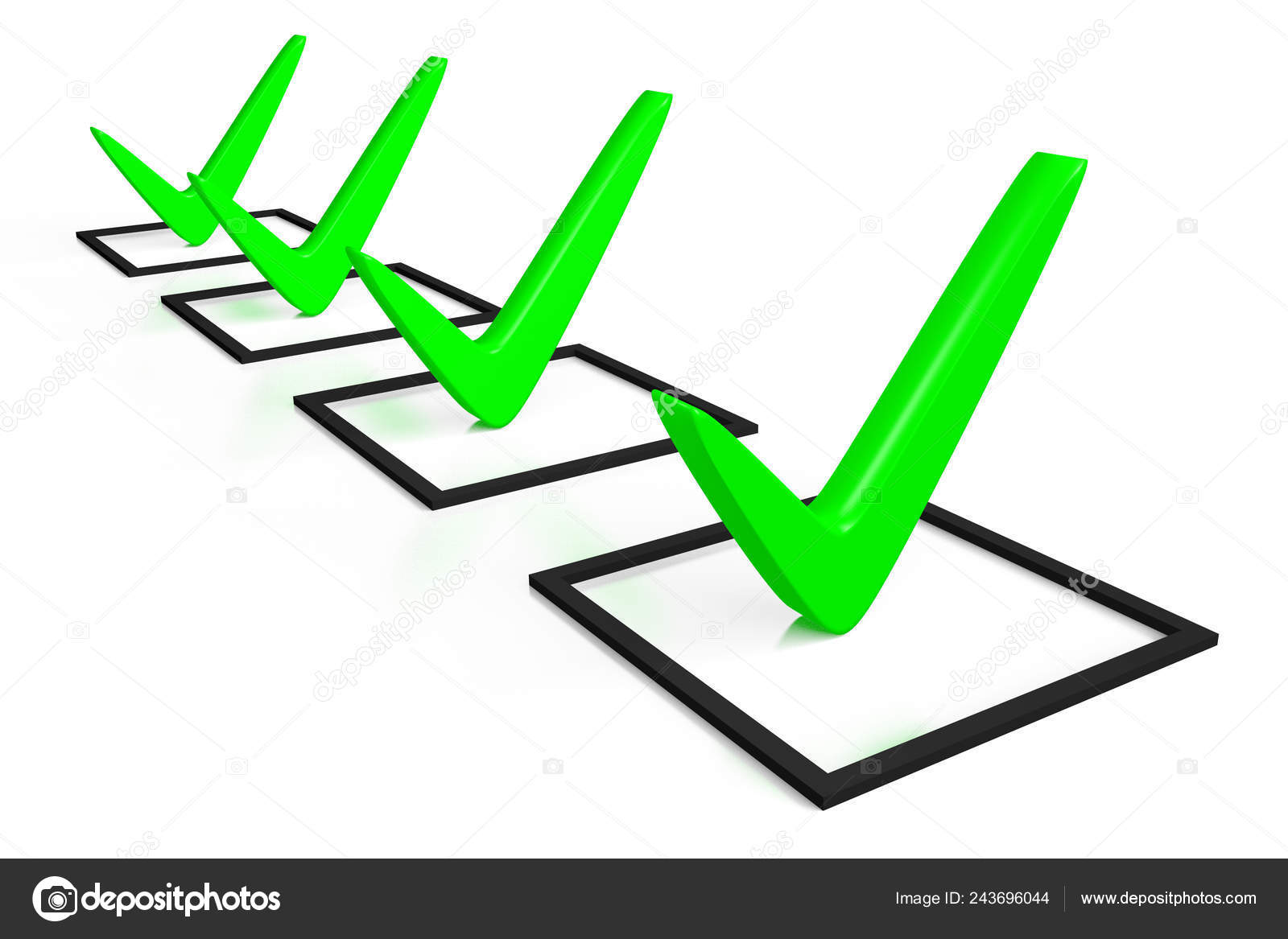 Geometrical Check Mark Signs — Stock Photo © 3d_generator #243696044