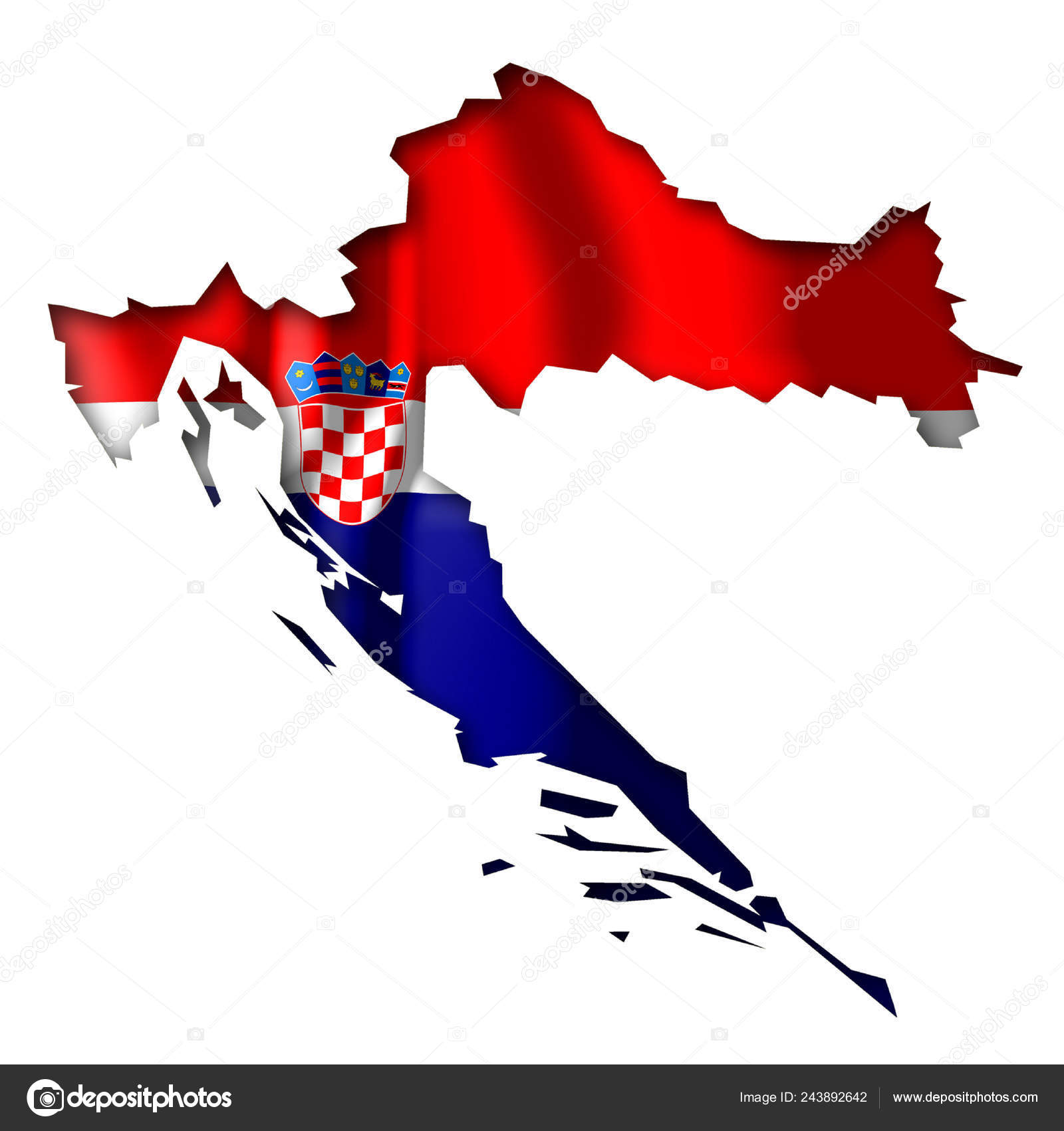 Croatia Country Border Shape National Flag Stock Illustration by ©3d ...