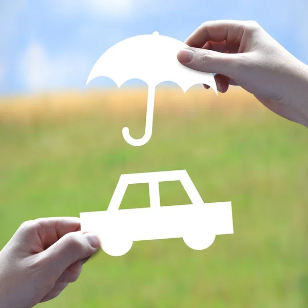 Businessman Hand Drawing Umbrella Family Car Concept Car Insurance ...