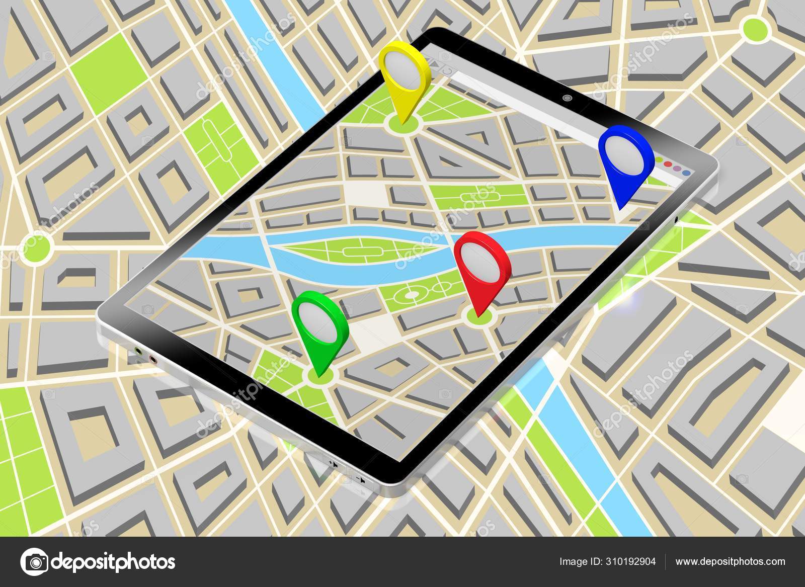 3D tablet, map - destinations concept Stock Photo by ©3d_generator ...