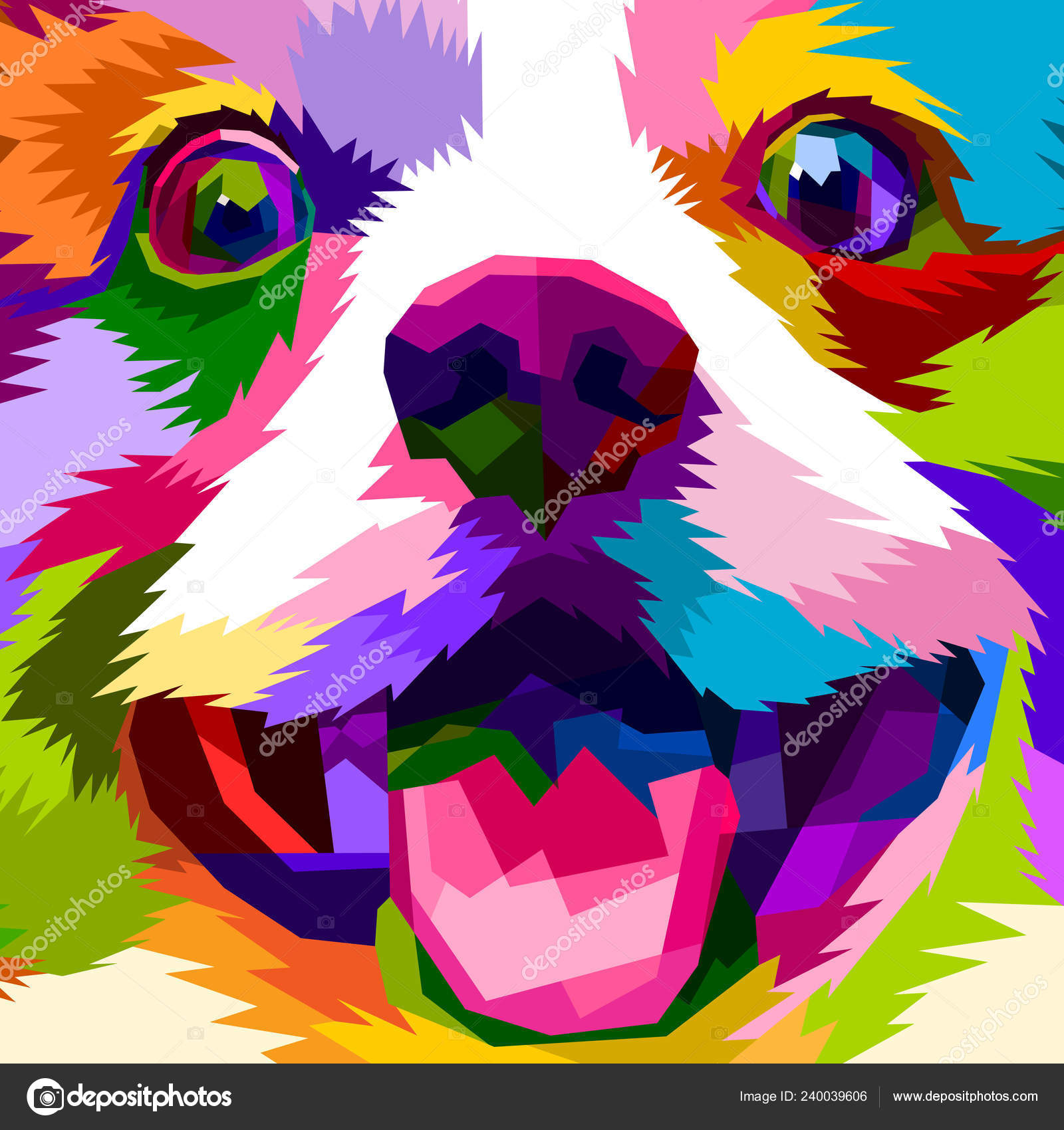 Happy Dog Face Illustration