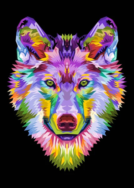 Lobo colorido imágenes de stock de arte vectorial | Depositphotos